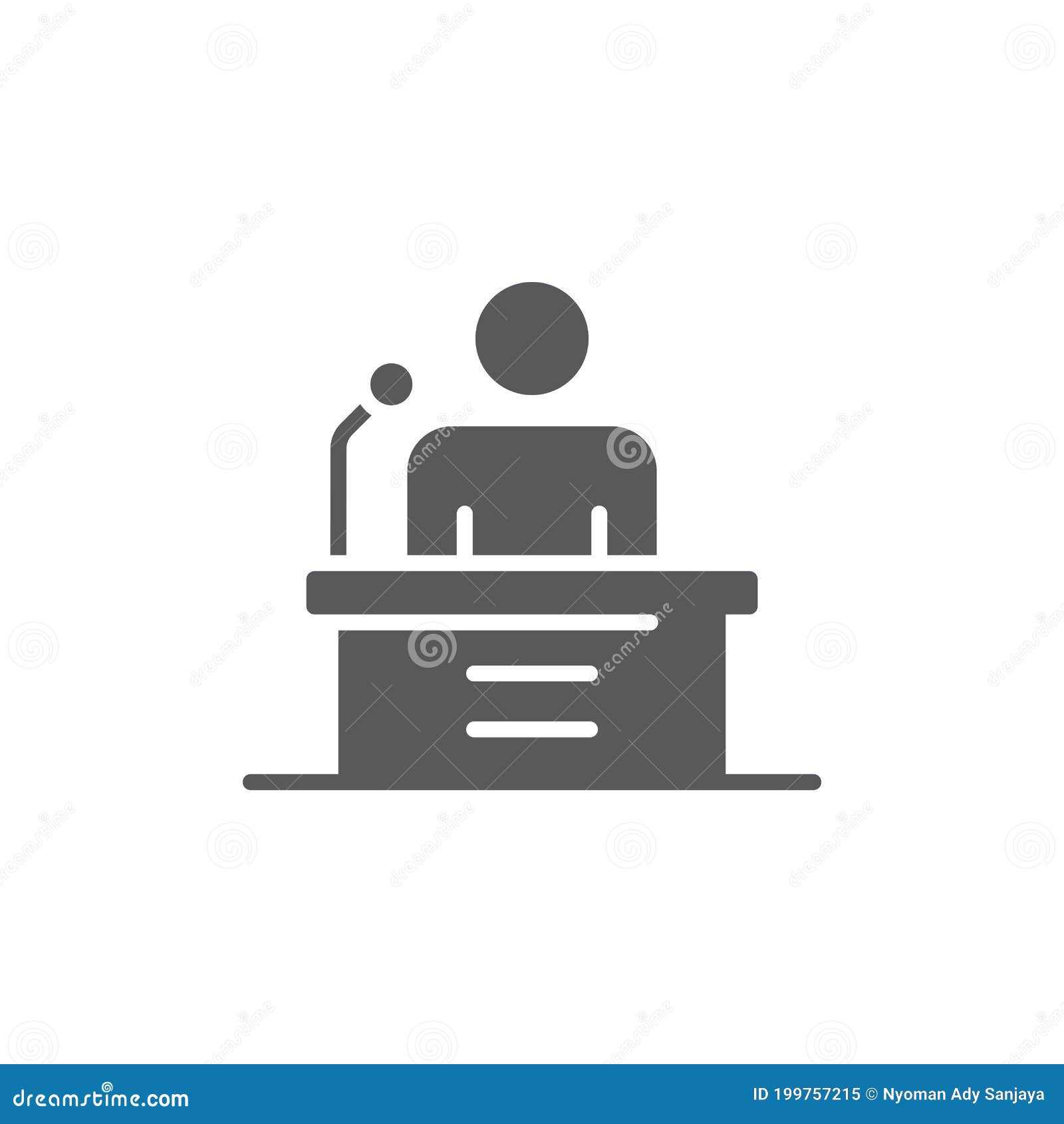 Tribune Orator Speech Vector Icon Symbol Isolated on White Background ...