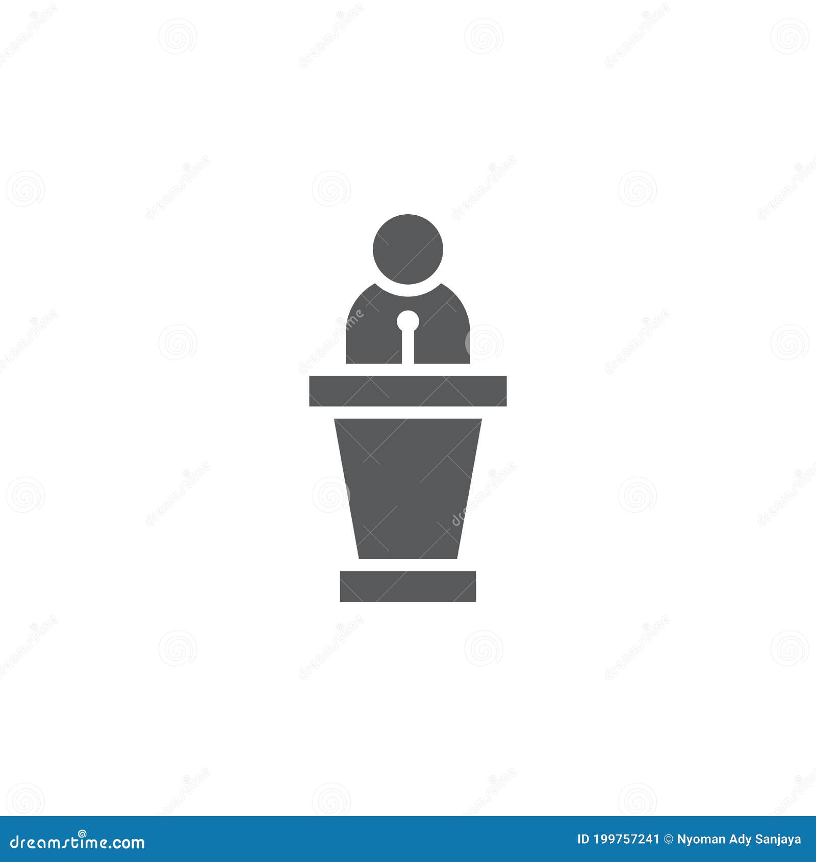 Tribune Orator Speech Vector Icon Symbol Isolated on White Background ...