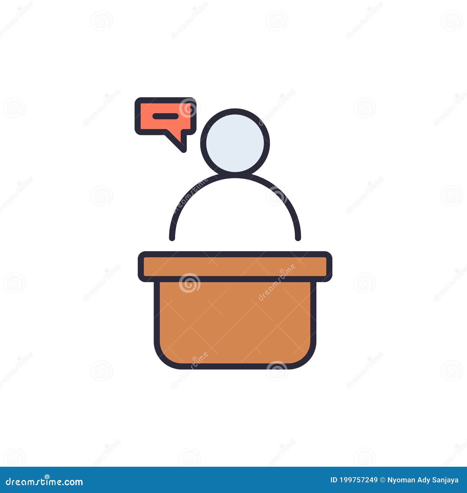 Tribune Orator Speech Vector Icon Symbol Isolated on White Background ...