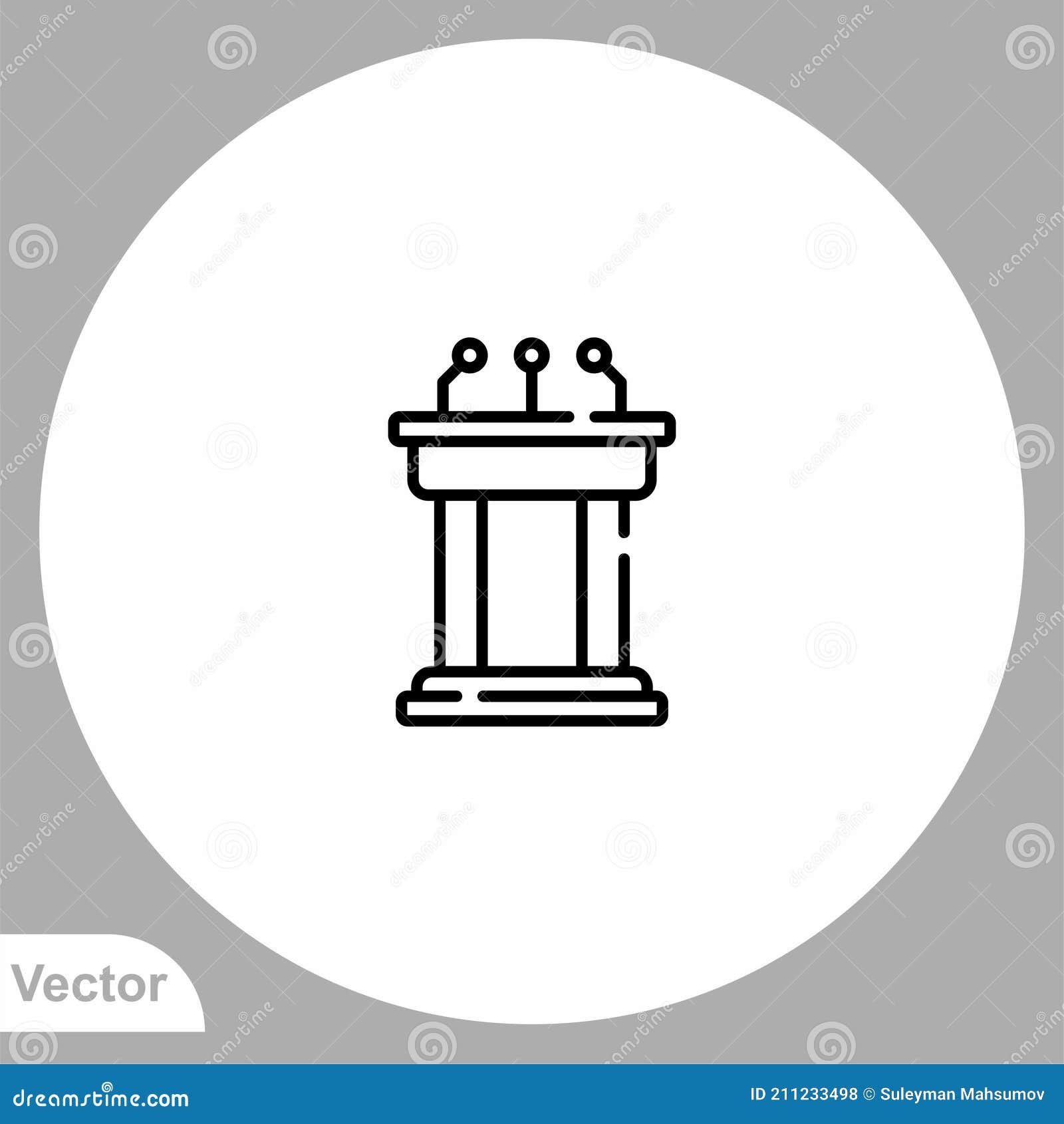 Tribune Vector Icon Sign Symbol Stock Vector Illustration Of