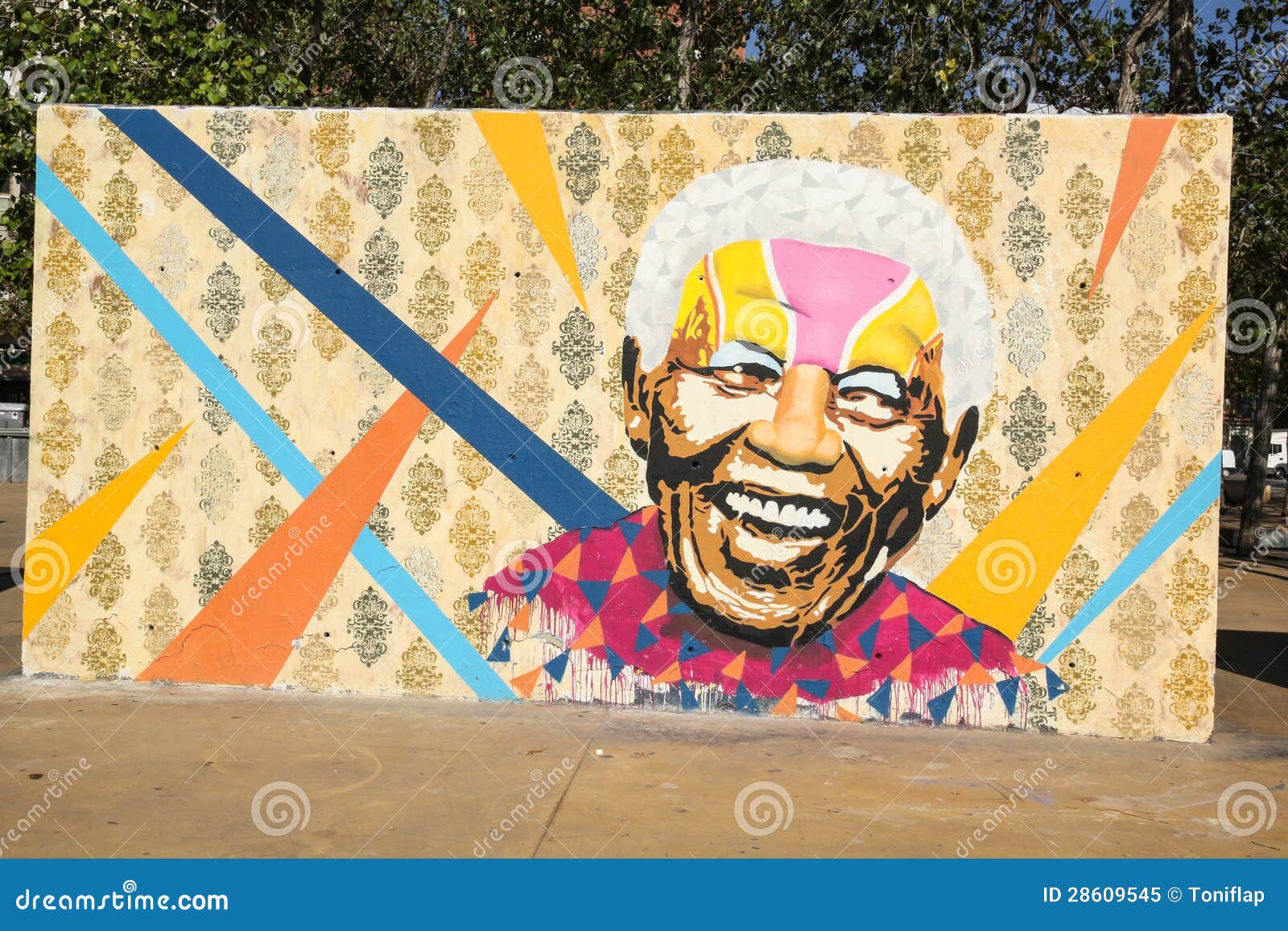 Nelson Mandela Mural In Williamsburg Section In Brooklyn Editorial ...