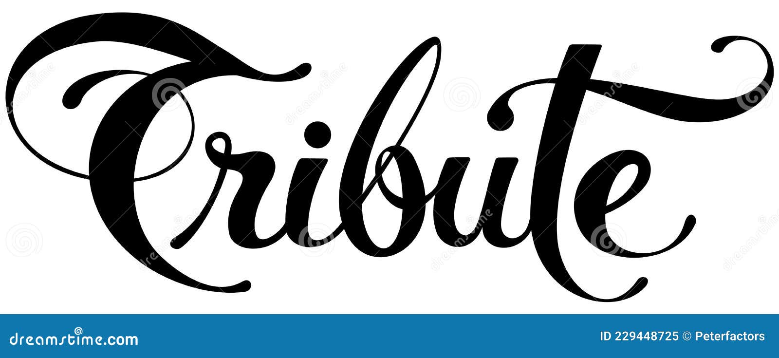 Tribute - Custom Calligraphy Text Stock Vector - Illustration of ...