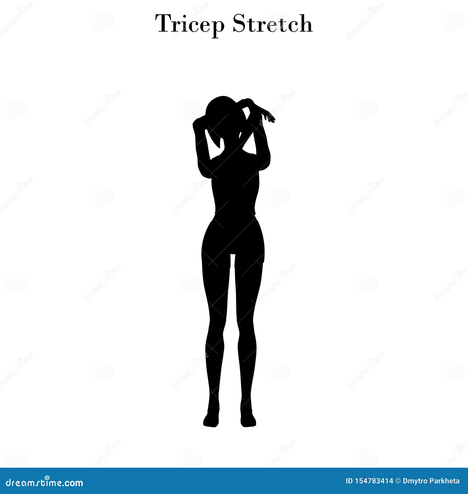 Tricep Stretch Exercise Silhouette Stock Vector - Illustration of ...