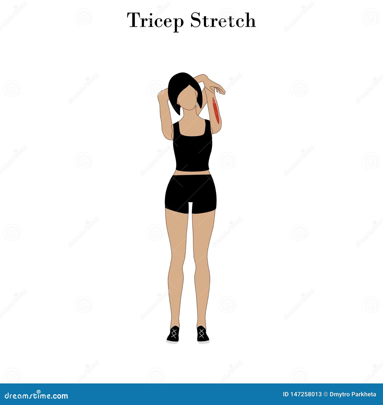 Tricep Stretch Exercise Silhouette Vector Illustration | CartoonDealer ...
