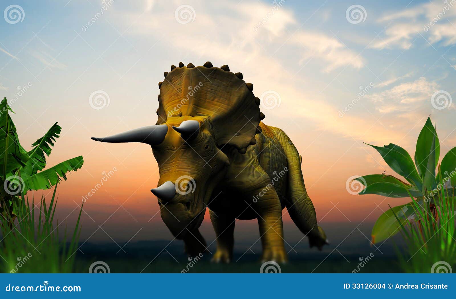 Triceratopos stock illustration. Illustration of paleontology - 33126004