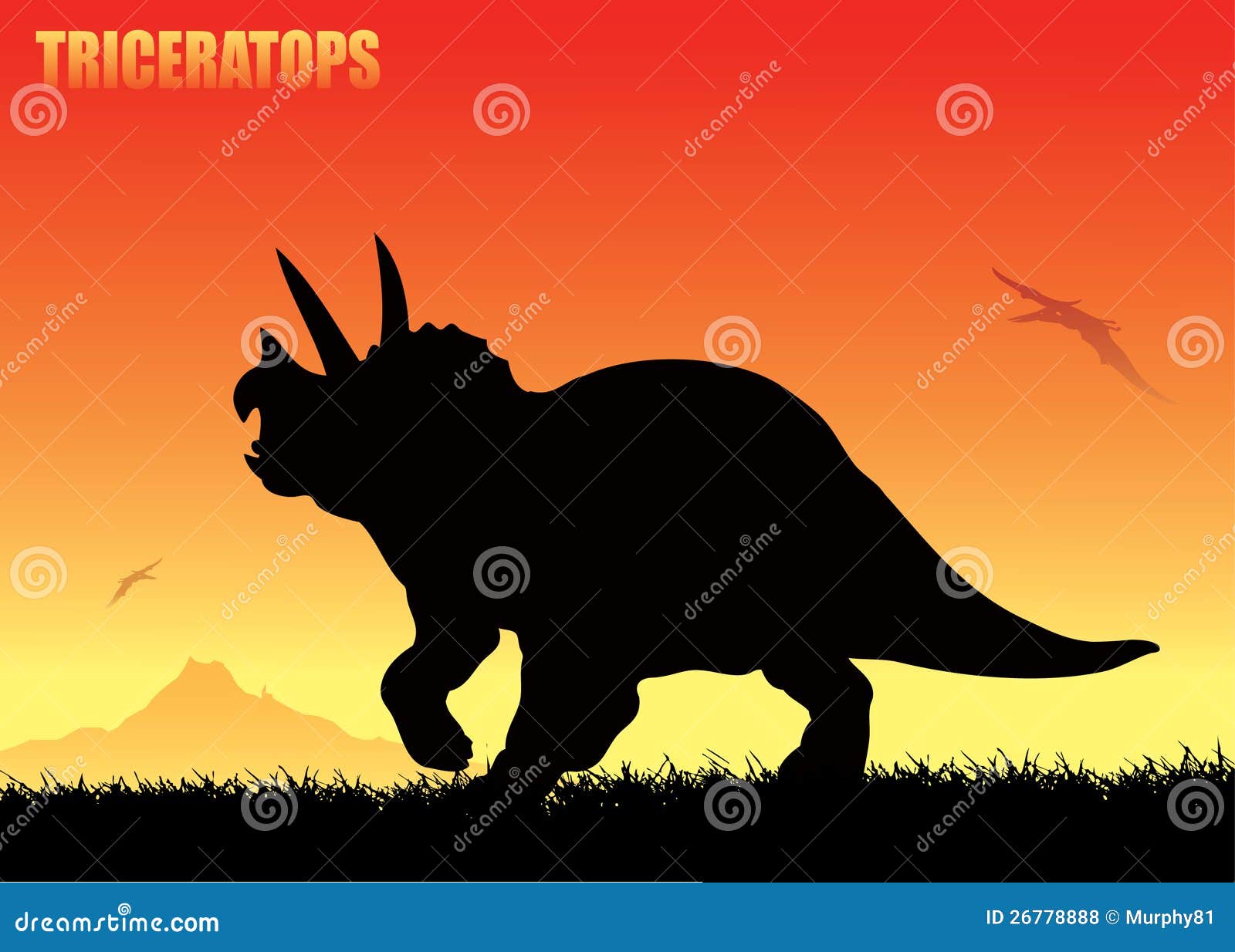 Triceratops background stock vector. Illustration of monstrous - 26778888