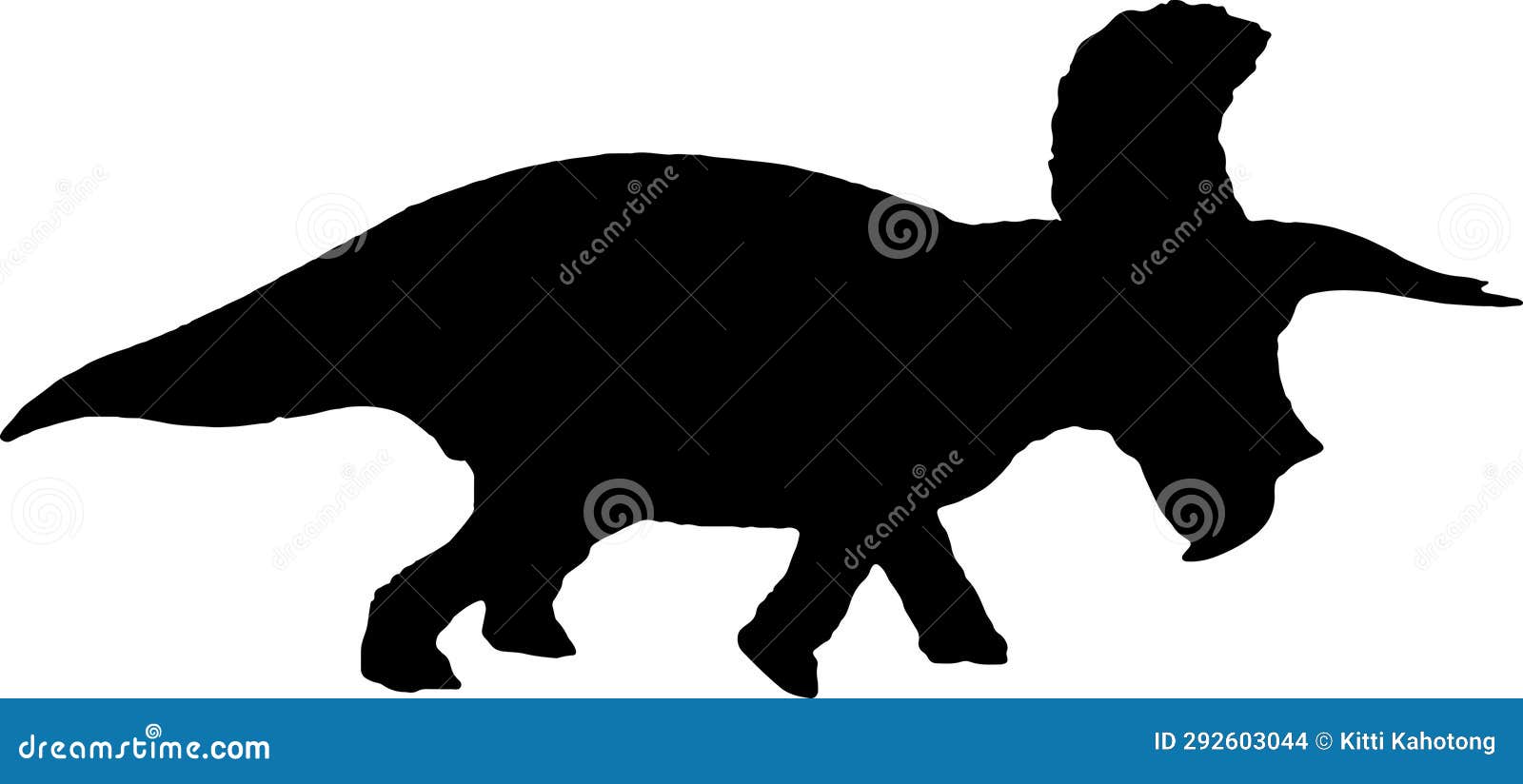 Triceratops Black Silhouette Isolated Background Stock Illustration ...