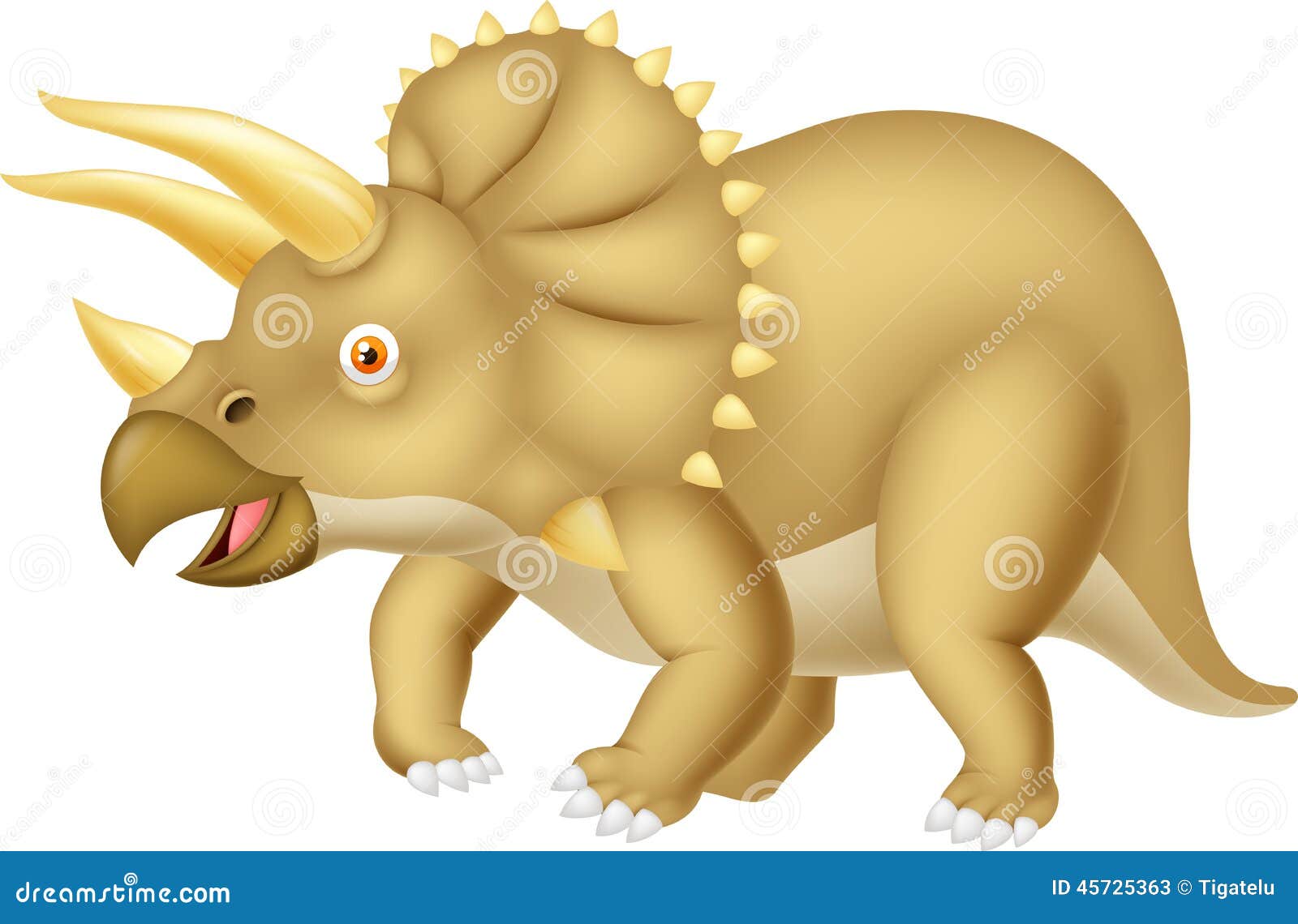 Triceratops cartoon stock vector. Illustration of dino - 45725363