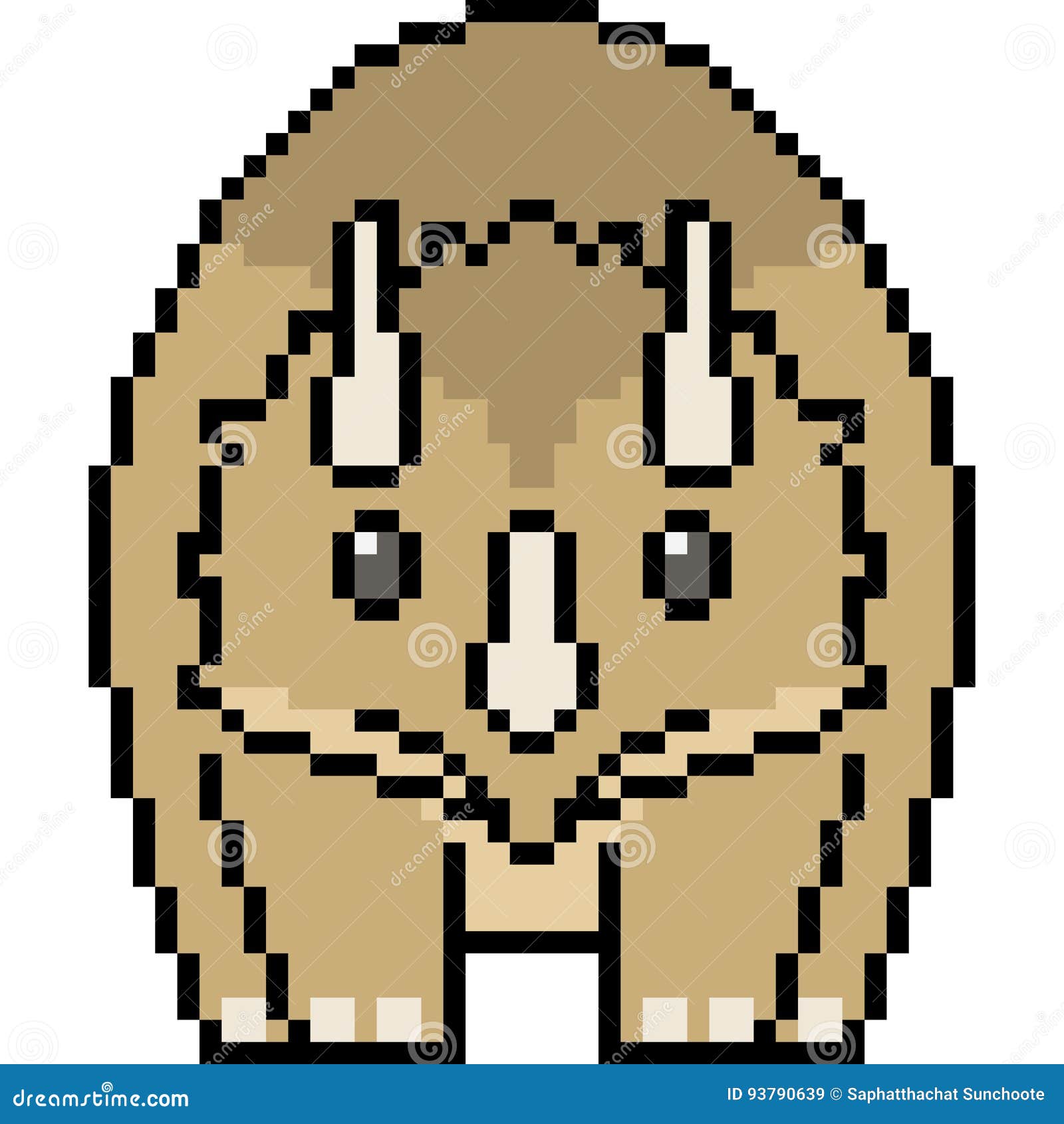 Triceratops Del Arte Del Pixel Del Vector Ilustración del Vector ...