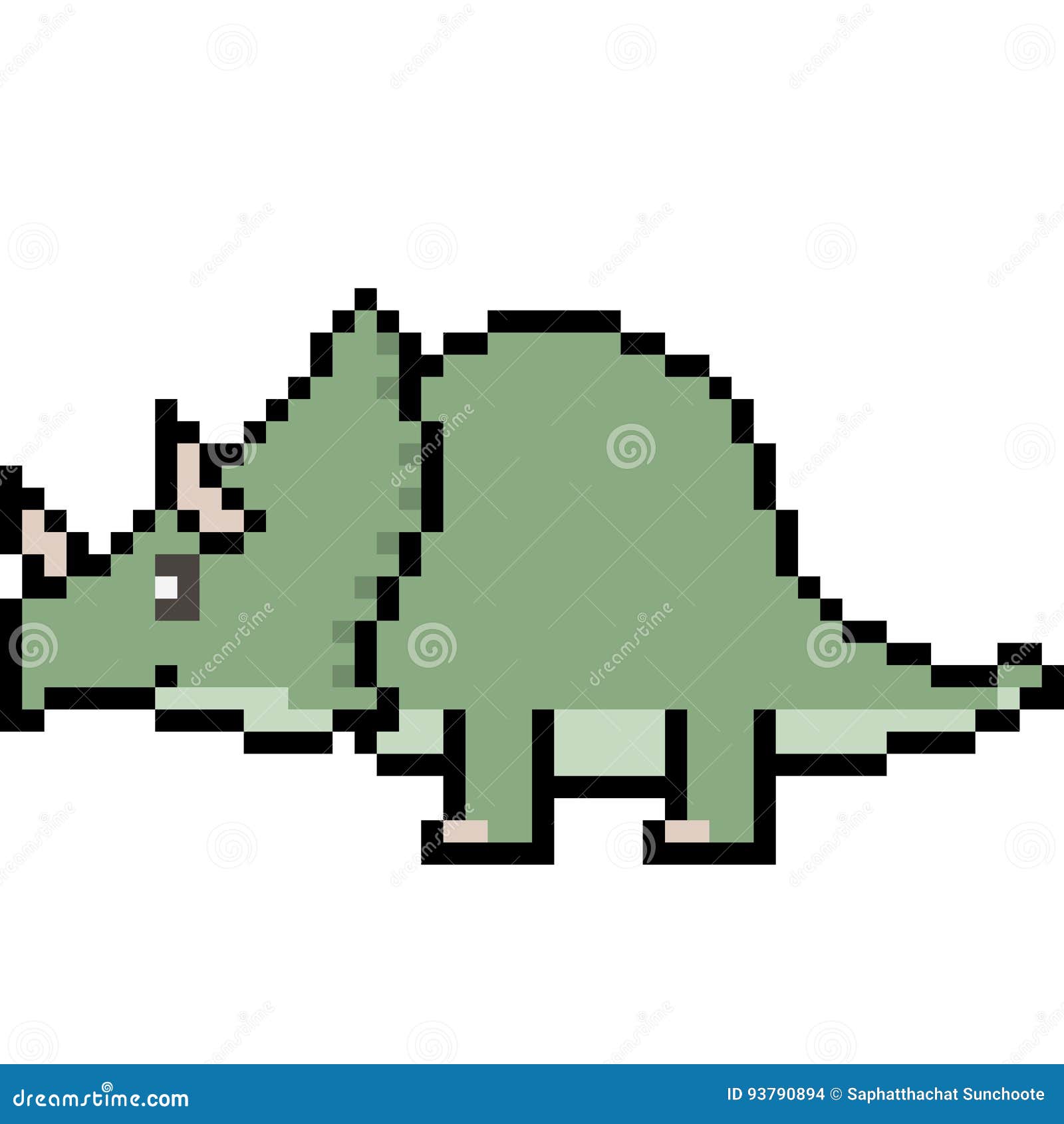 Triceratops Del Arte Del Pixel Del Vector Ilustración del Vector ...