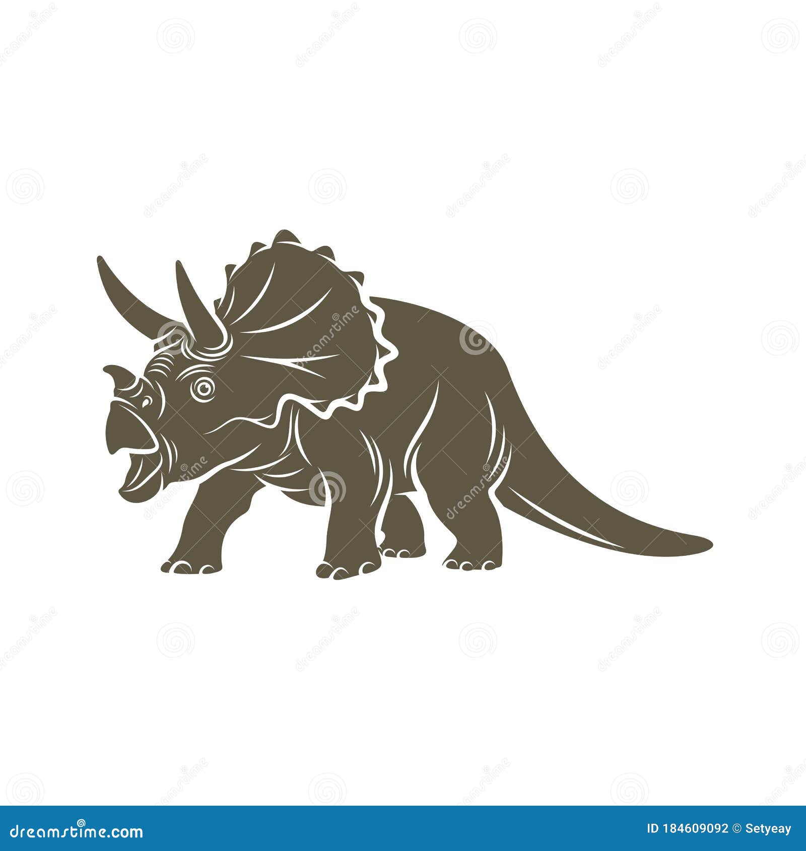 Triceratops Dinosaurs Logo Design Vector. Icon Symbol. Template ...