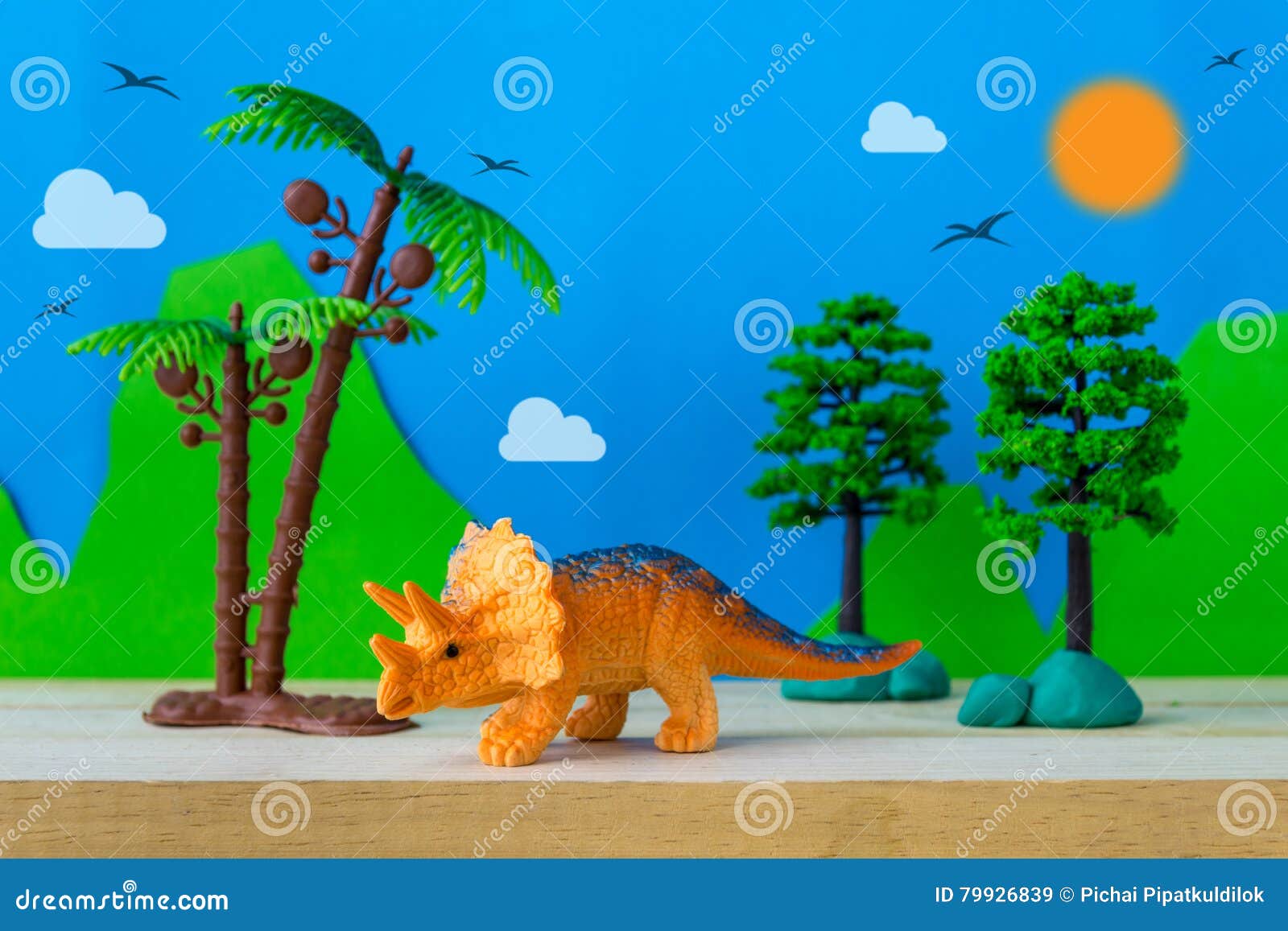 Triceratops Toy Model on Wild Models Background Stock Image - Image of ...