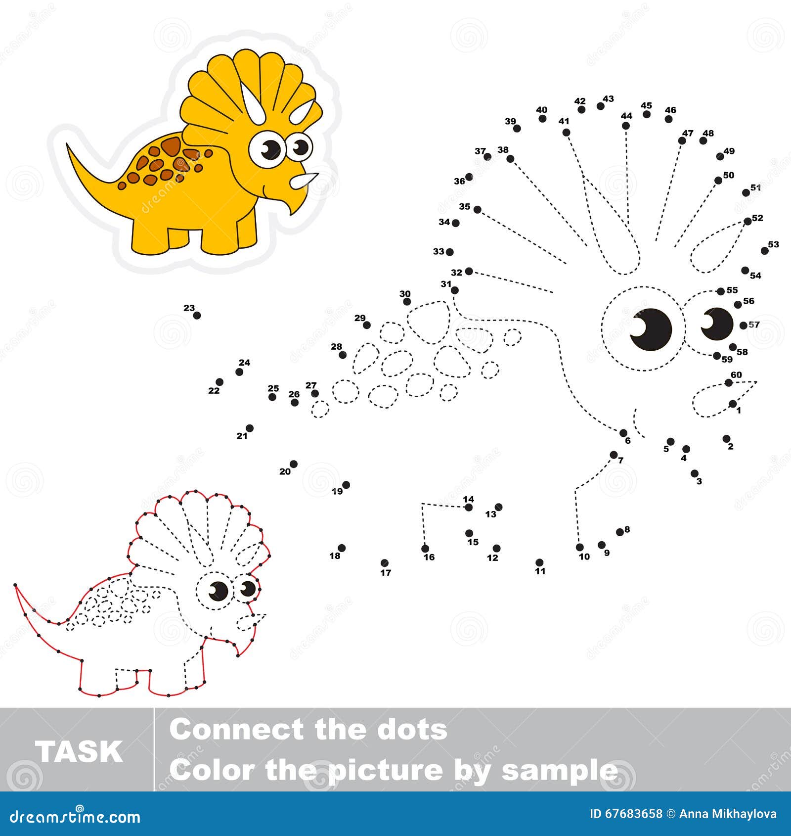 Triceratops. Vector Numbers Game. Stock Vector - Illustration of child ... Triceratops. Vector Numbers Game. Stock Vector - Illustration of child ...