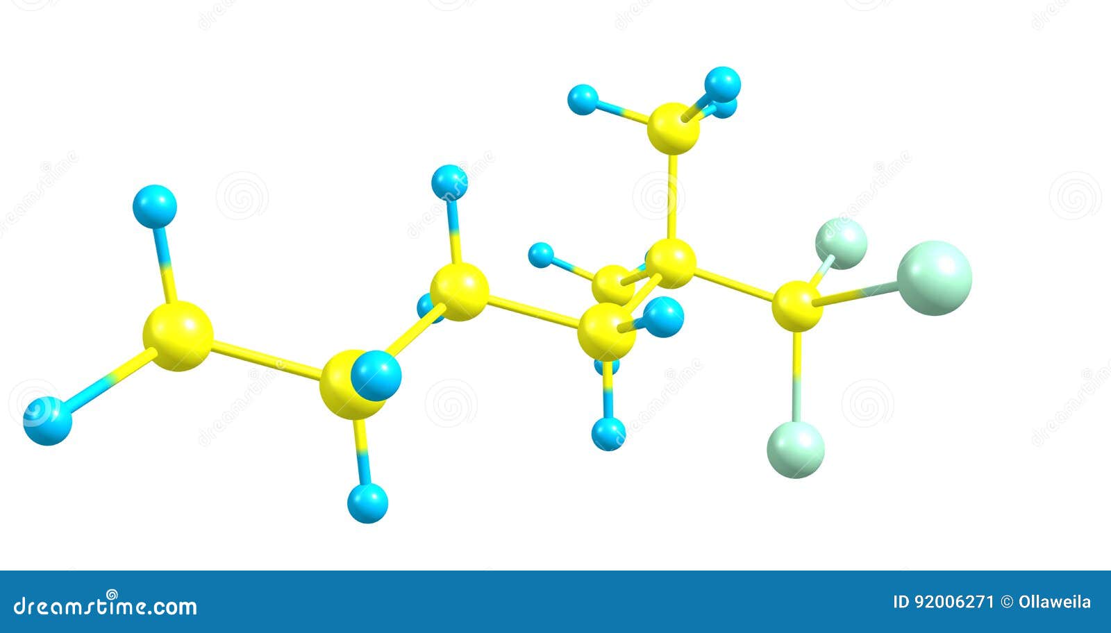 1,1,1-Trichloro-2,2-dimethylhexane Molecular Structure Isolated on ...