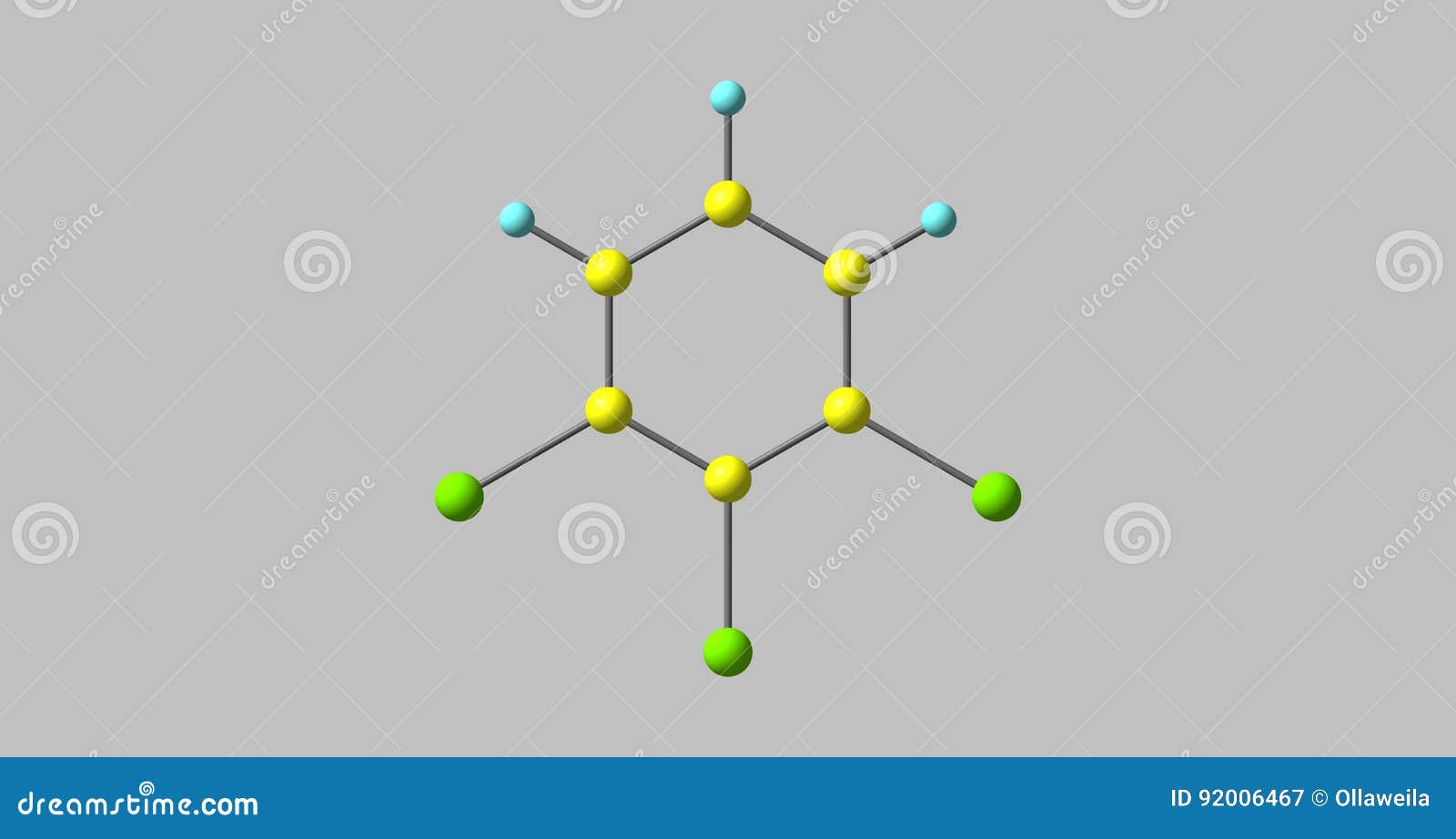 1,2,3-Trichlorobenzene Molecular Structure Isolated on Grey Stock ...