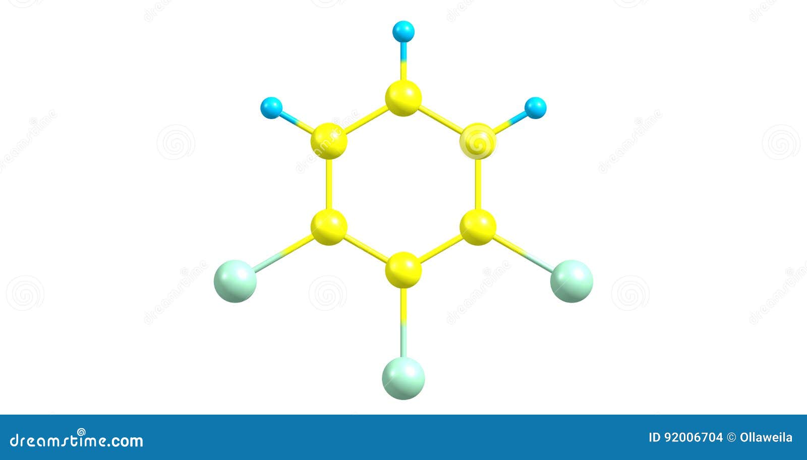 1,2,3-Trichlorobenzene Molecular Structure Isolated on White Stock ...