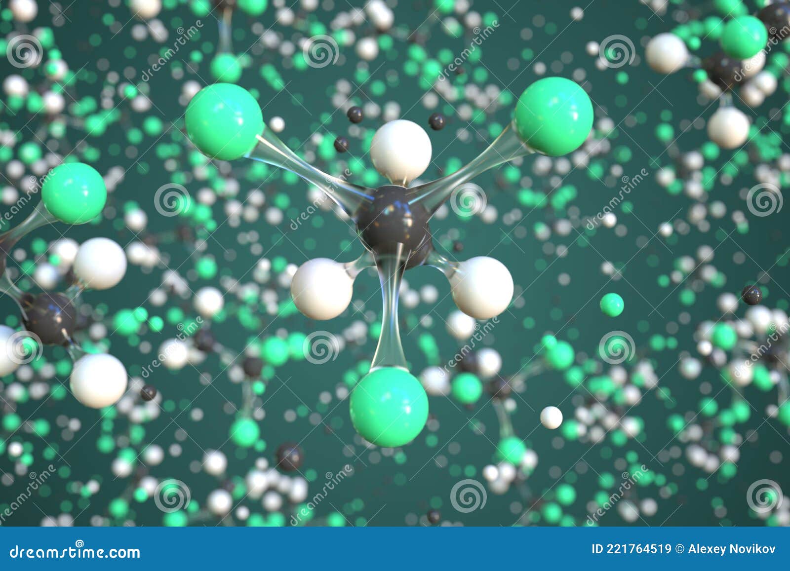 1,1,1-trichloroethane Molecule, Conceptual Molecular Model. Scientific ...