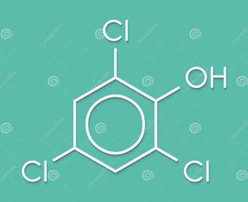 Trichlorophenol TCP, 2,4,6-trichlorophenol Molecule. Skeletal Formula ...