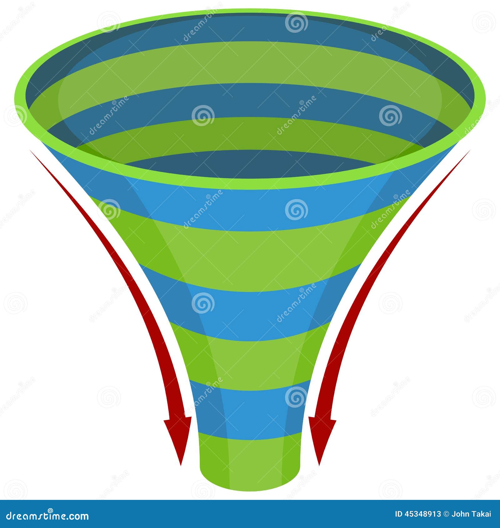 Trichter-Diagramm Der Spiralen-3d Vektor Abbildung - Illustration von ...