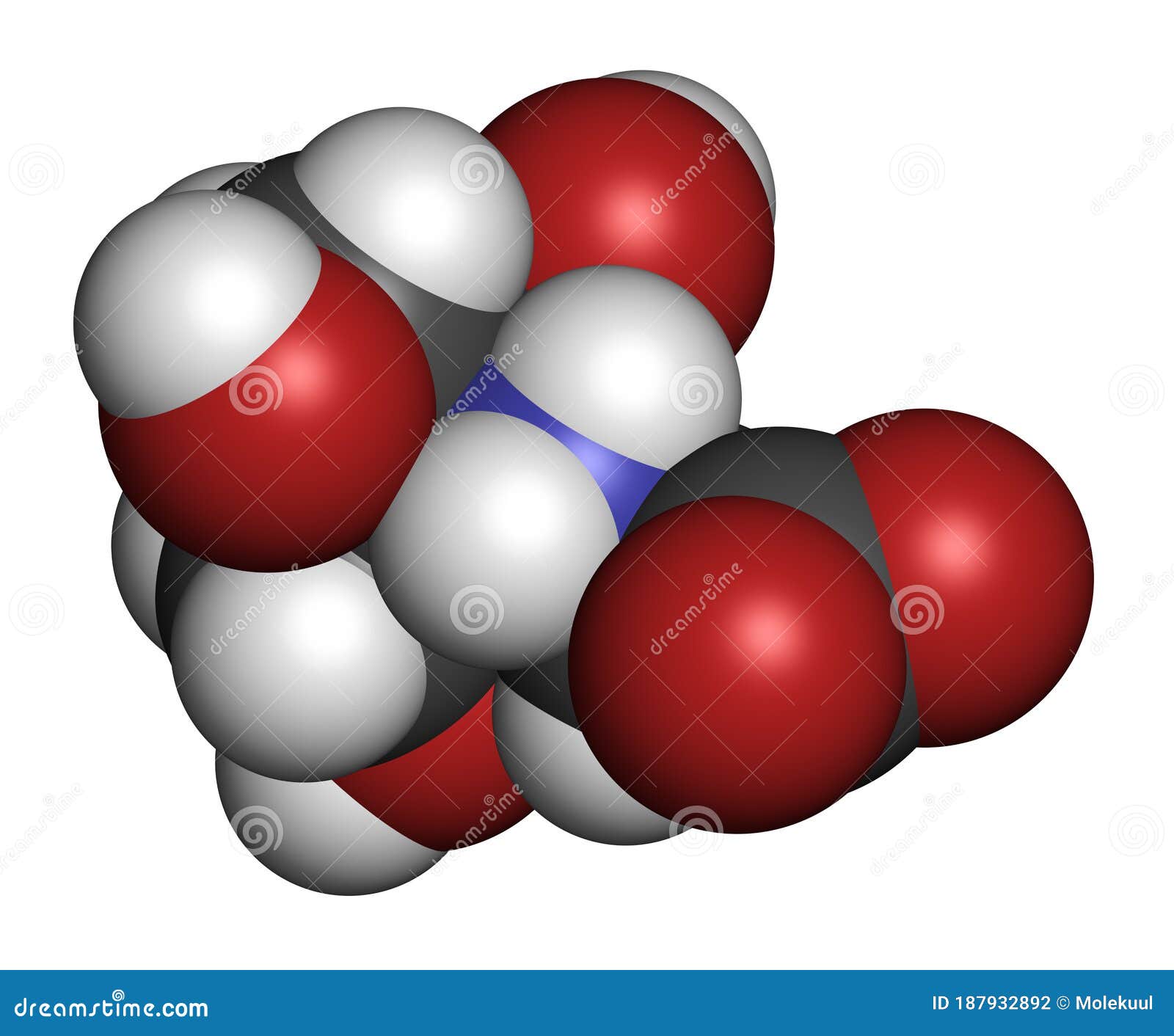Tricine Buffering Agent Molecule. 3D Rendering. Atoms are Represented ...