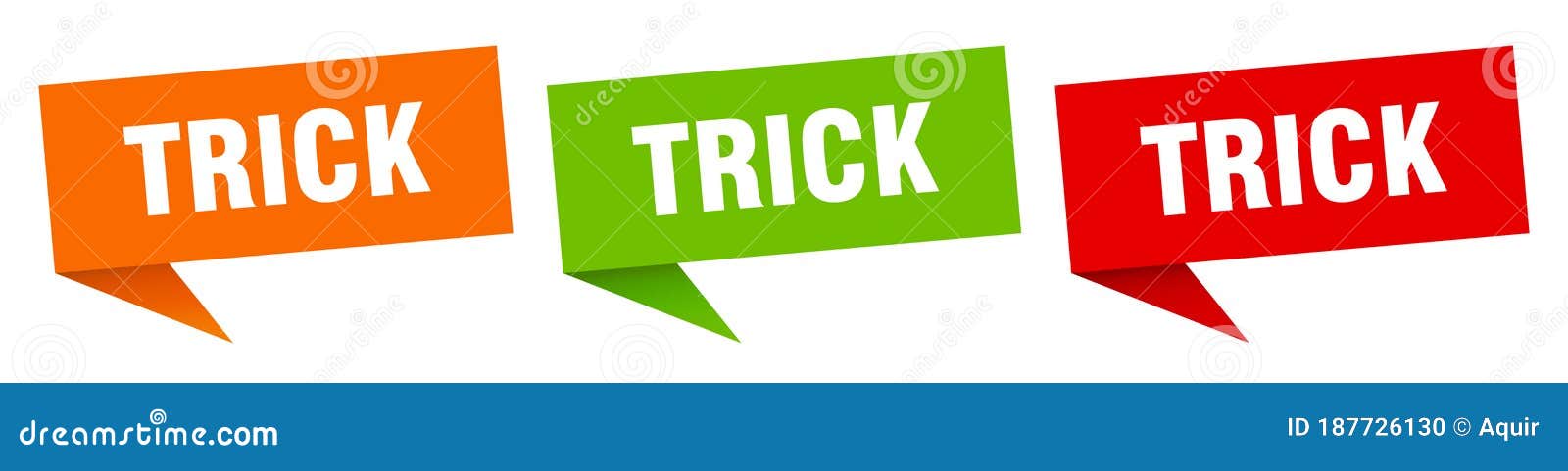 Trick Banner. Trick Speech Bubble Label Set Stock Vector - Illustration ...