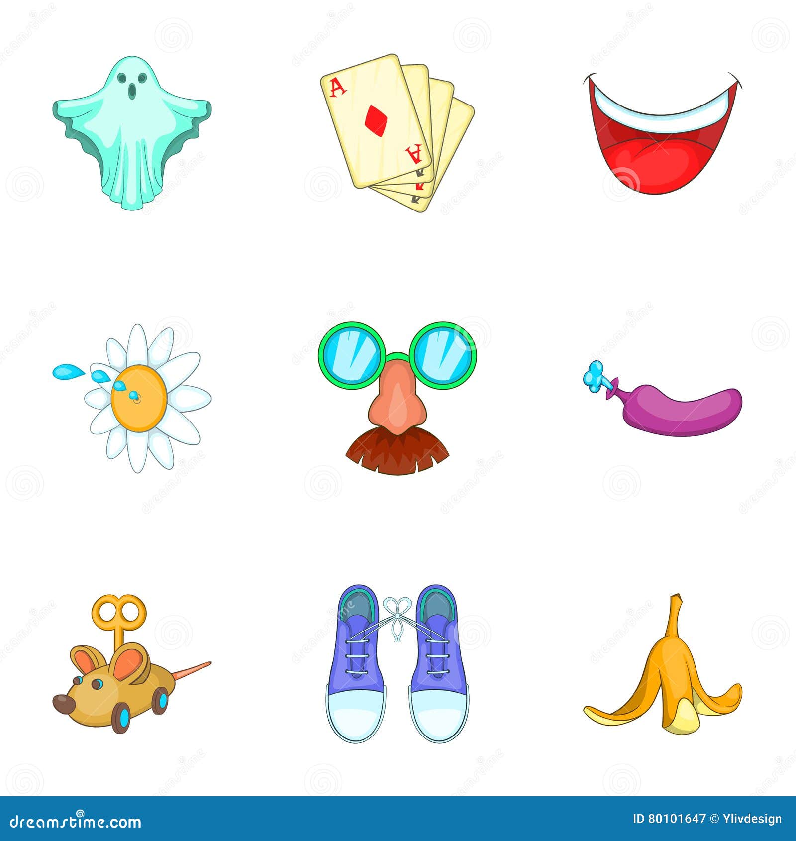 Trick Icons Set, Cartoon Style Stock Vector - Illustration of humorous ...