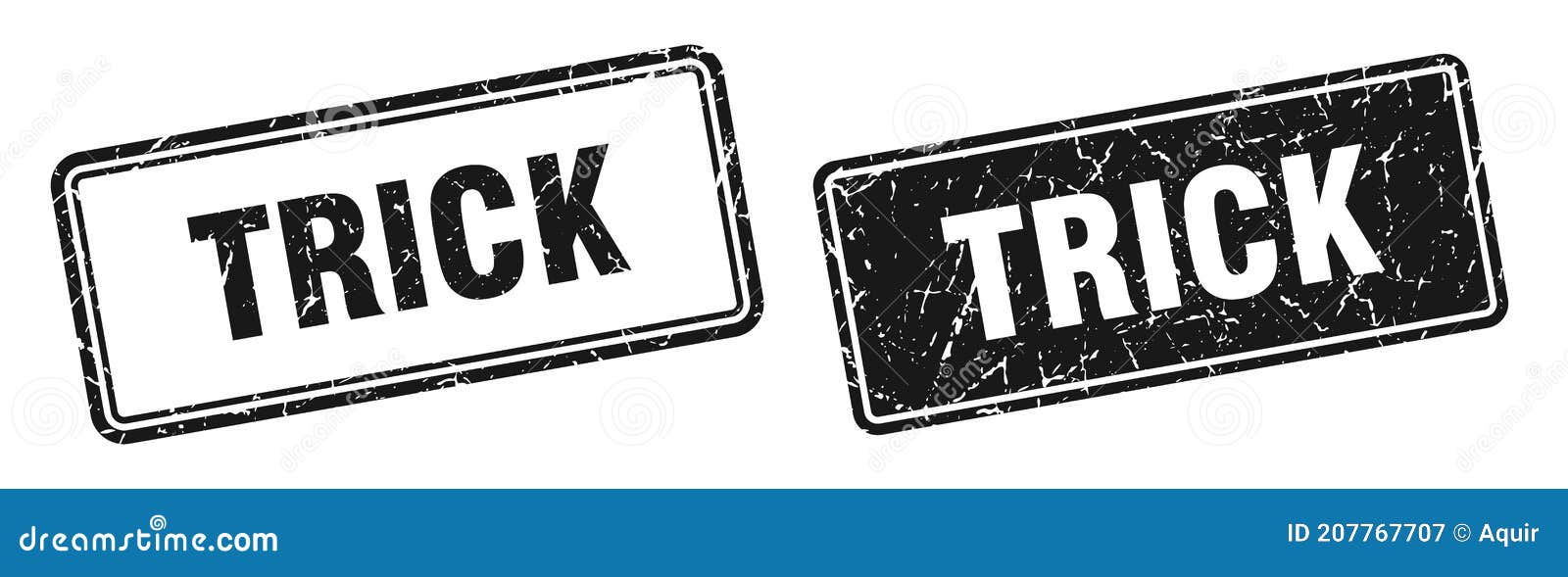 Trick Stamp Set. Trick Square Grunge Sign Stock Vector - Illustration ...