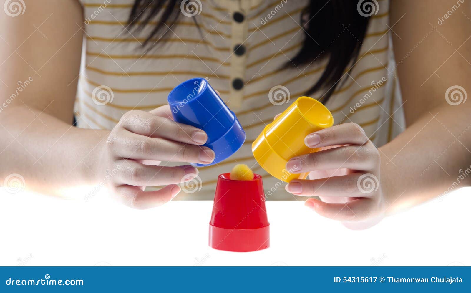Trick with three cups stock image. Image of magical, perform - 54315617