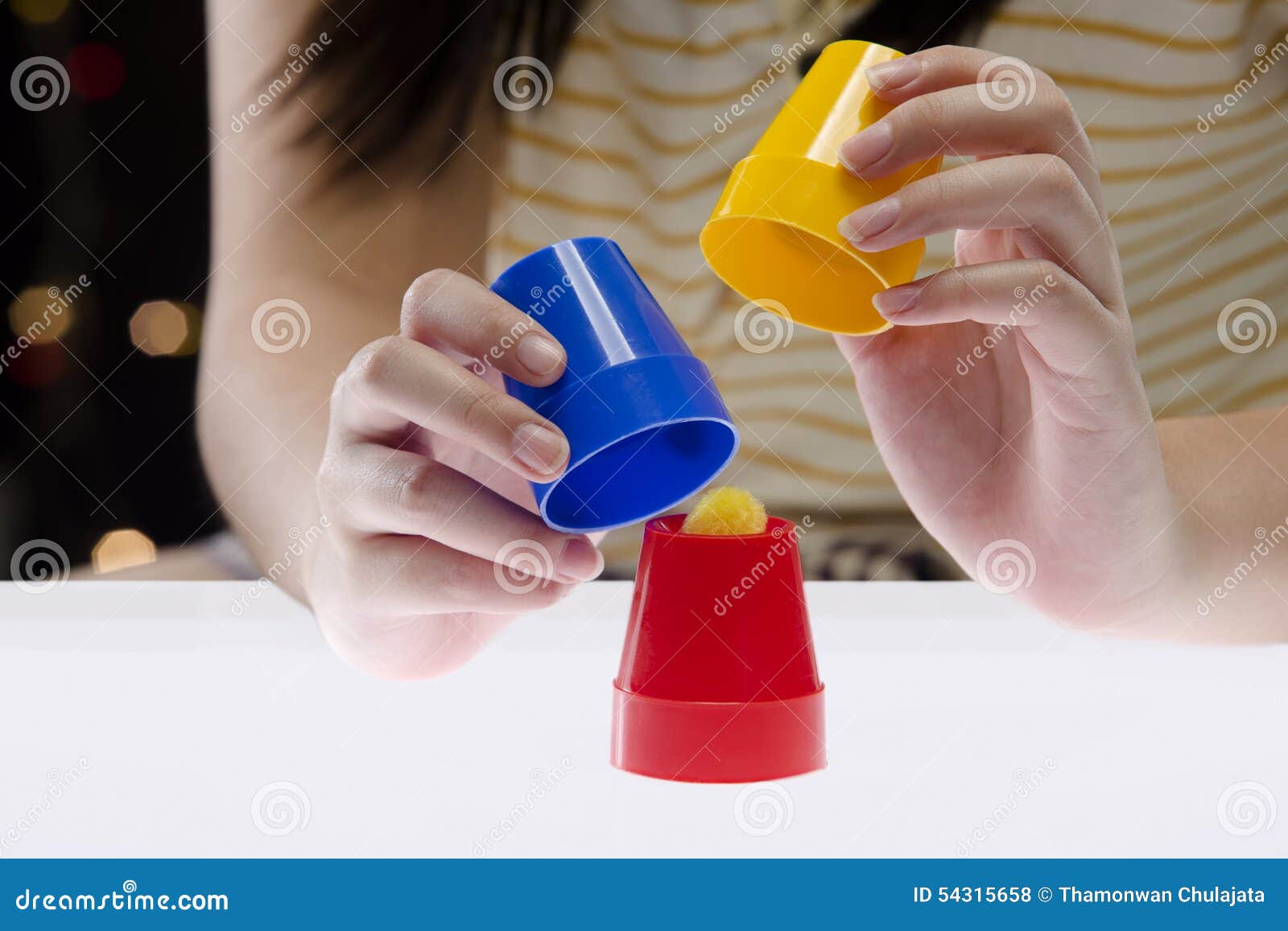 Trick with three cups stock photo. Image of beware, business - 54315658