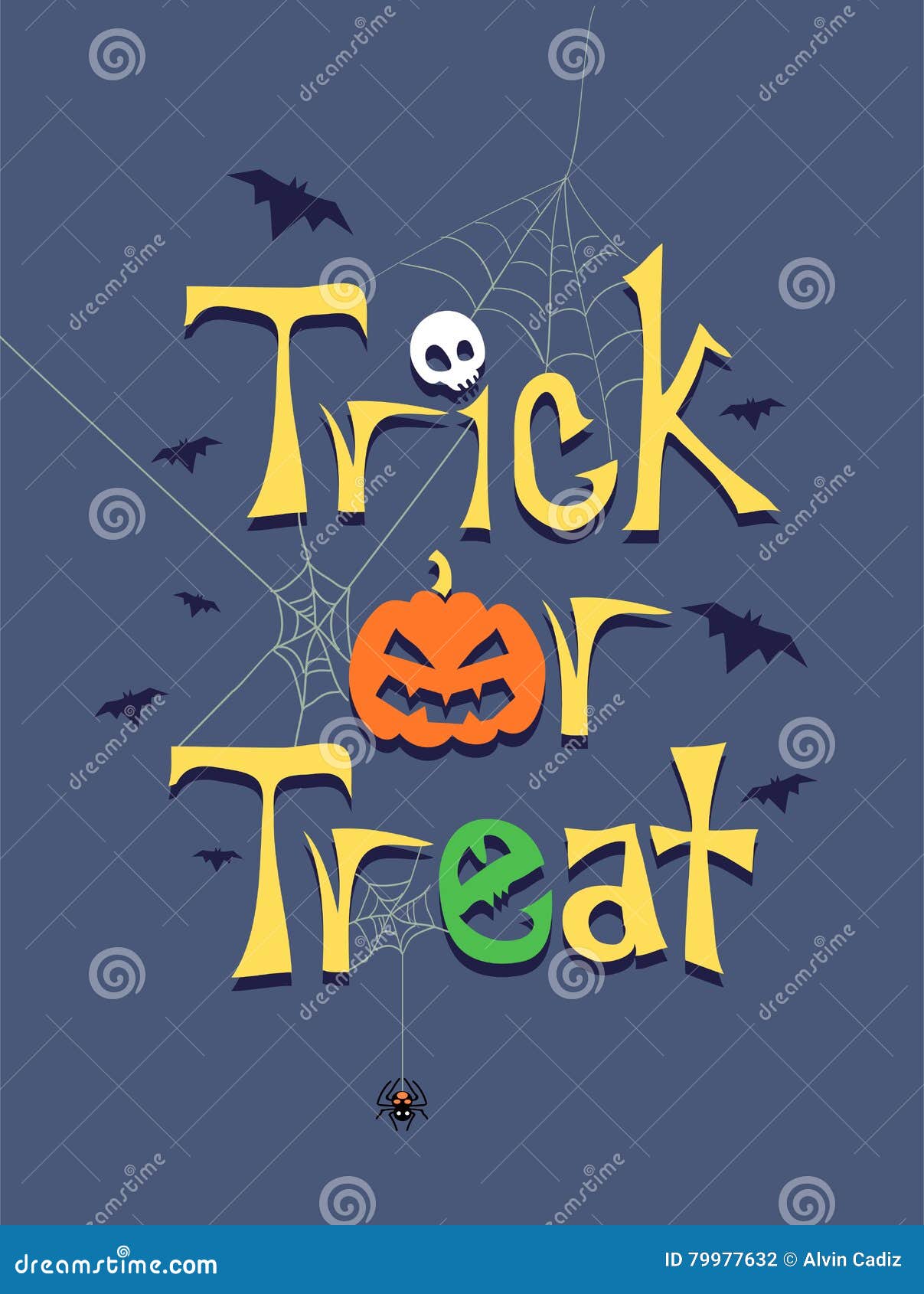Trick or Treat Greeting Poster Stock Vector - Illustration of banner ...