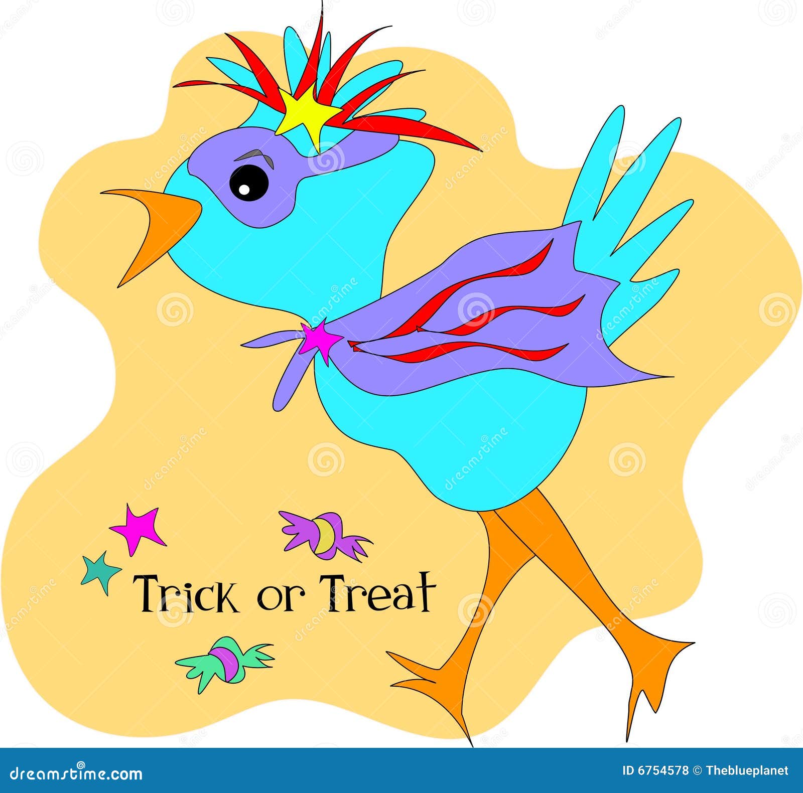 Trick or Treat Halloween Bird Stock Illustration - Illustration of bird ...