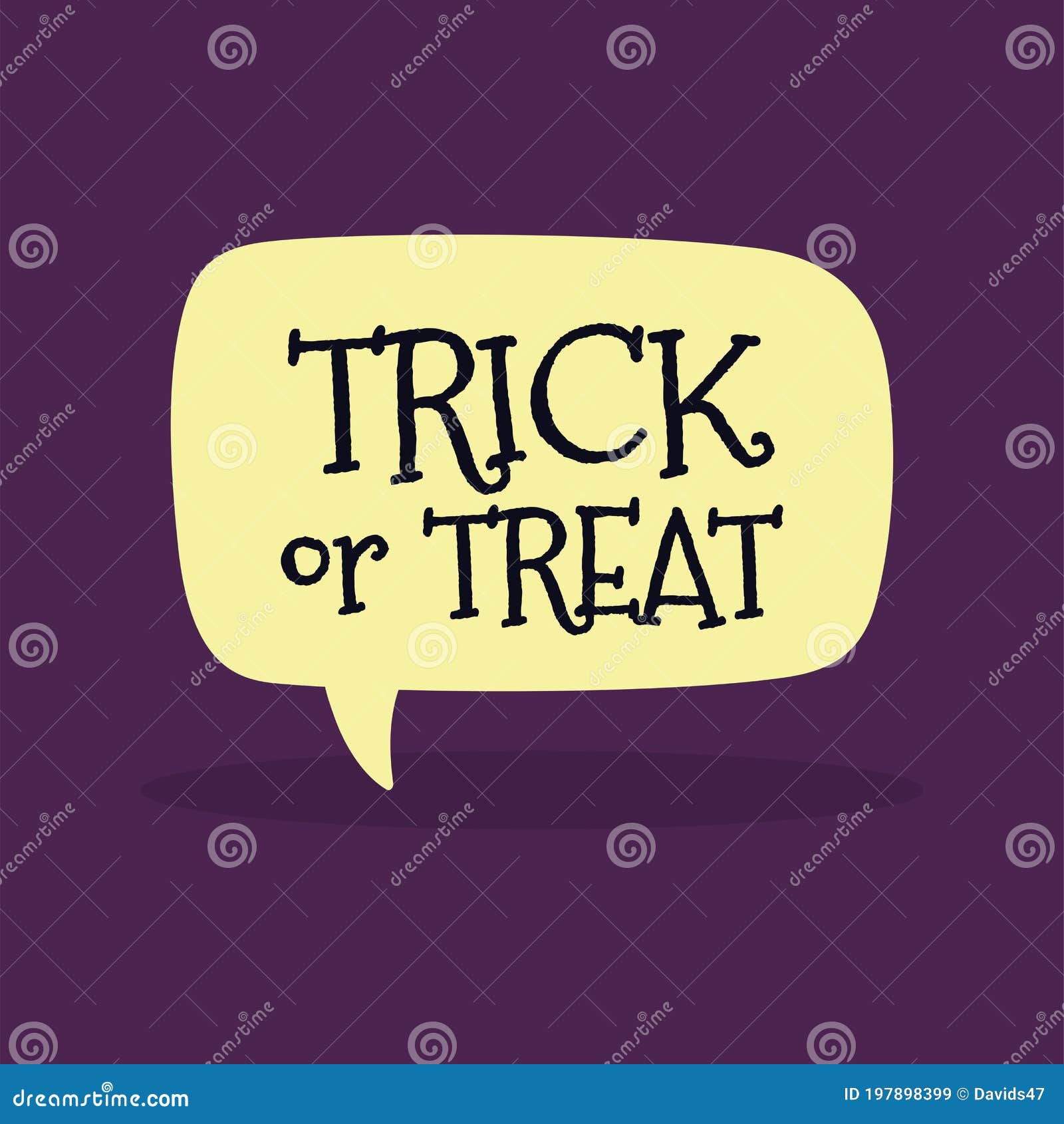 Trick or treat message stock vector. Illustration of vector - 197898399
