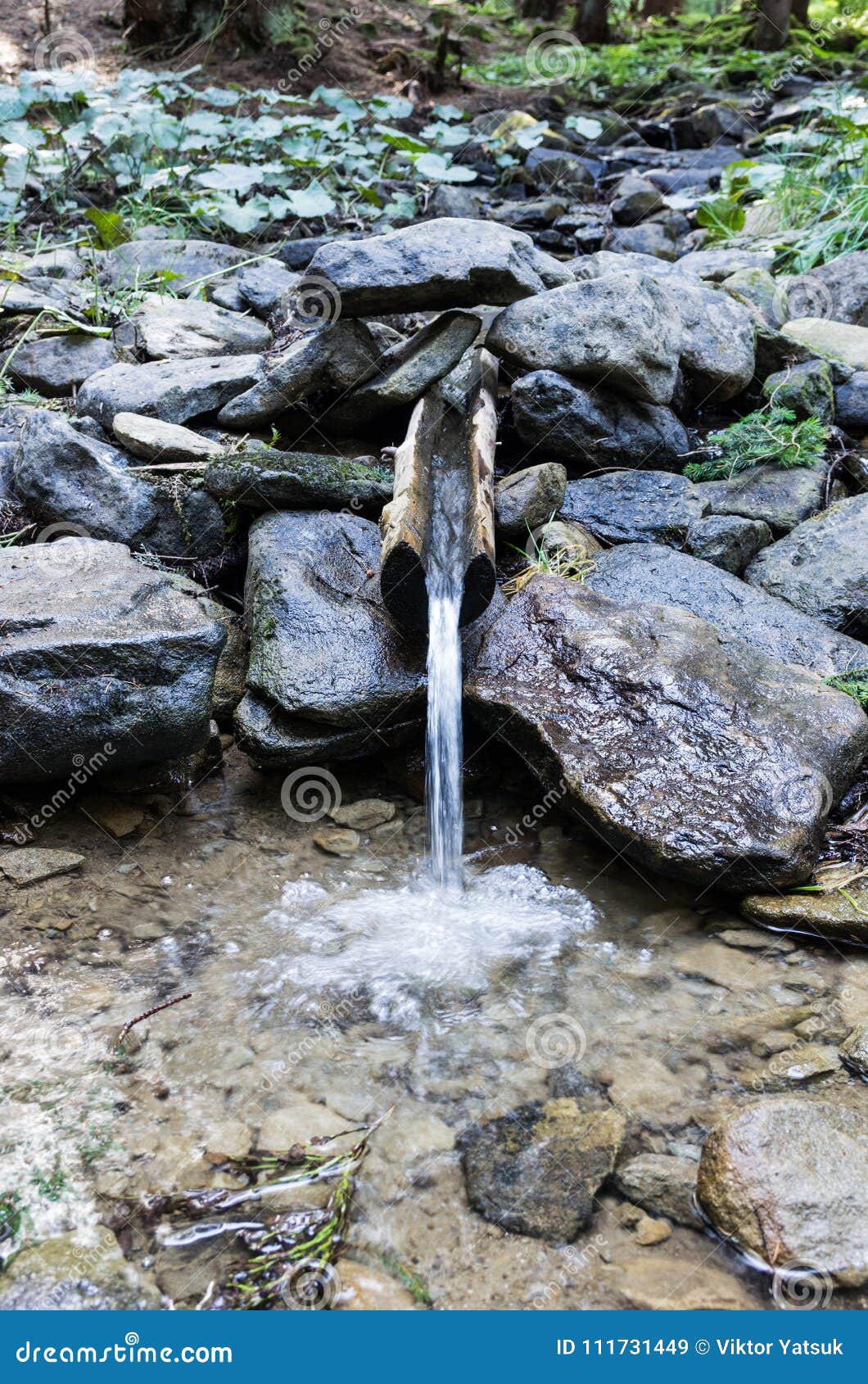 A Trickle of Mountain Water. Stock Image - Image of background, copy ...