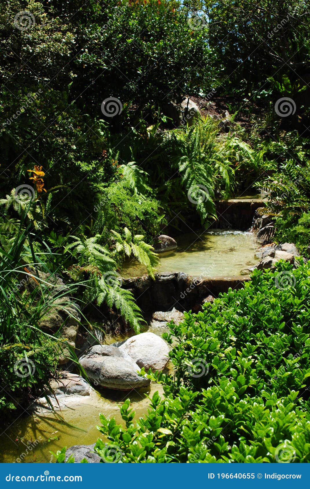 Trickling Waterfall Landscape Stock Image - Image of water, tropical ...