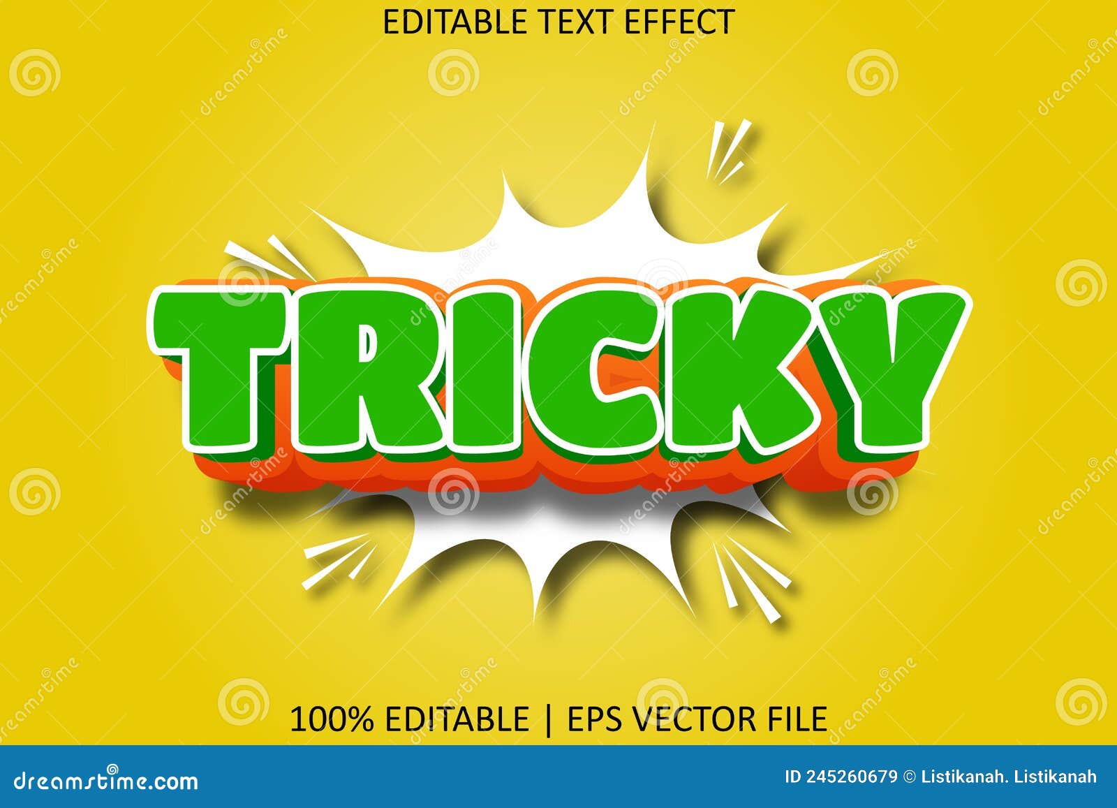Tricky with Cartoon Style Editable Text Effect Stock Vector ...