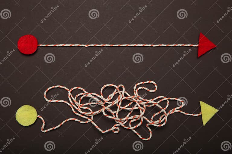 Tricky, Difficult Problem Vs Easy, Long Way Concept Stock Image - Image ...