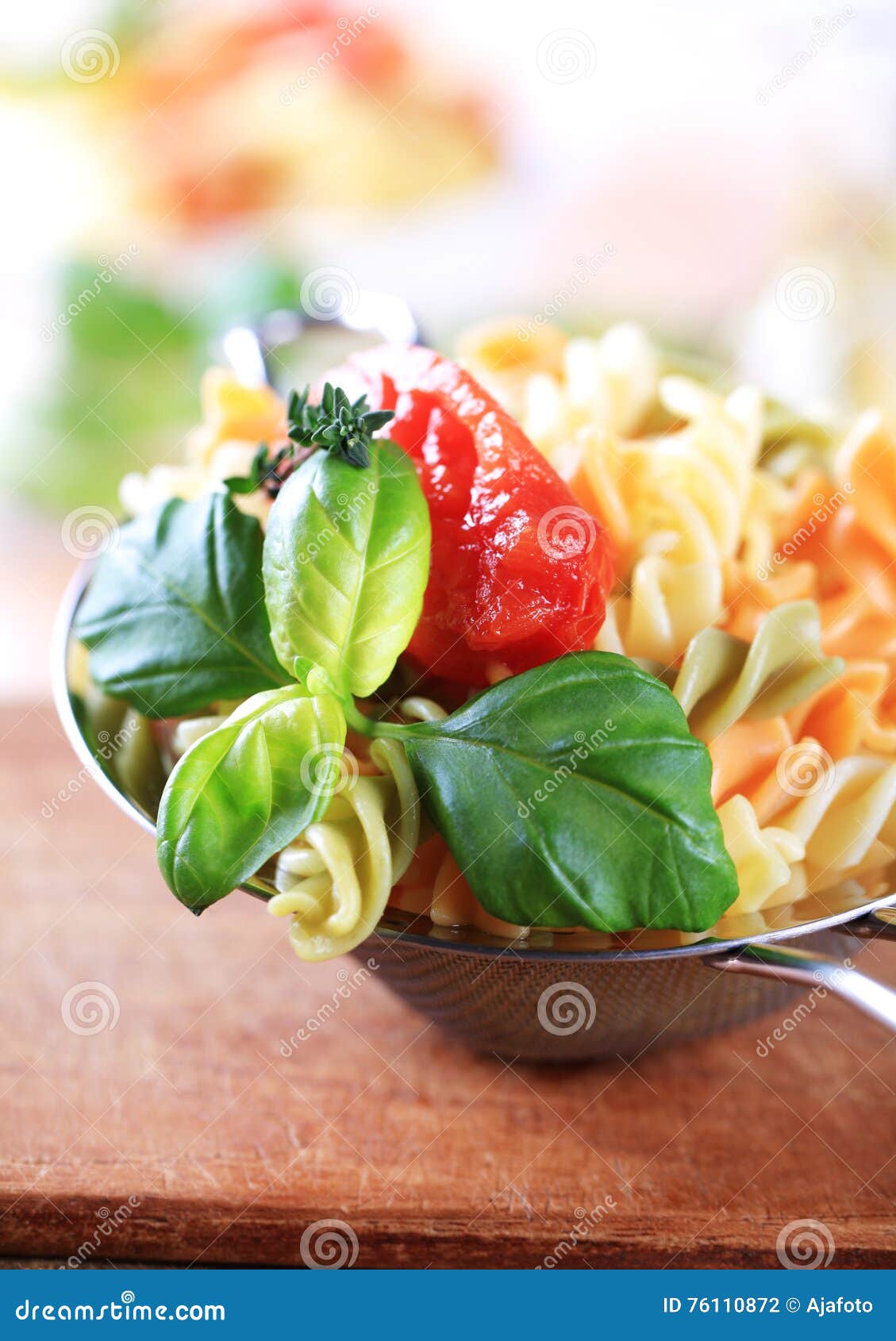 Tricolor corkscrew pasta stock photo. Image of food, accompaniment ...