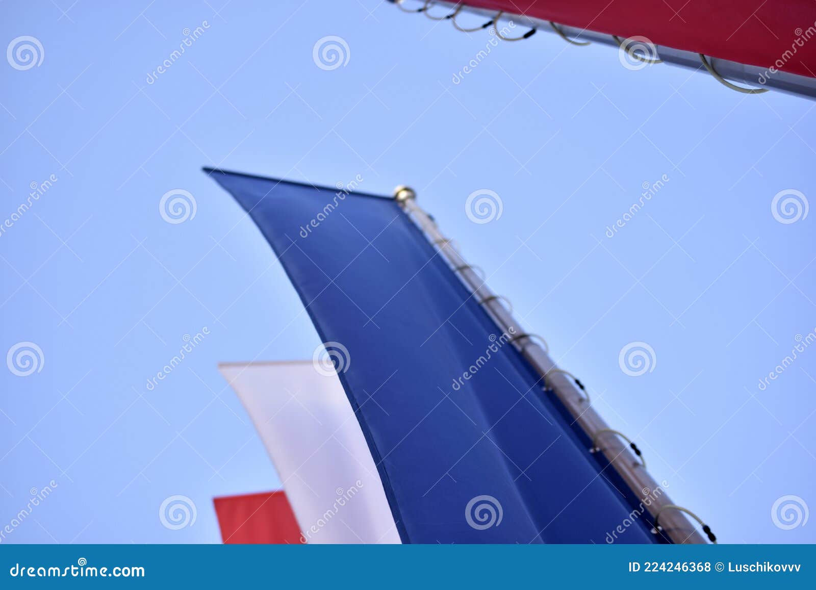 Tricolor Flags on the Square are Red White and Blue Stock Photo - Image ...