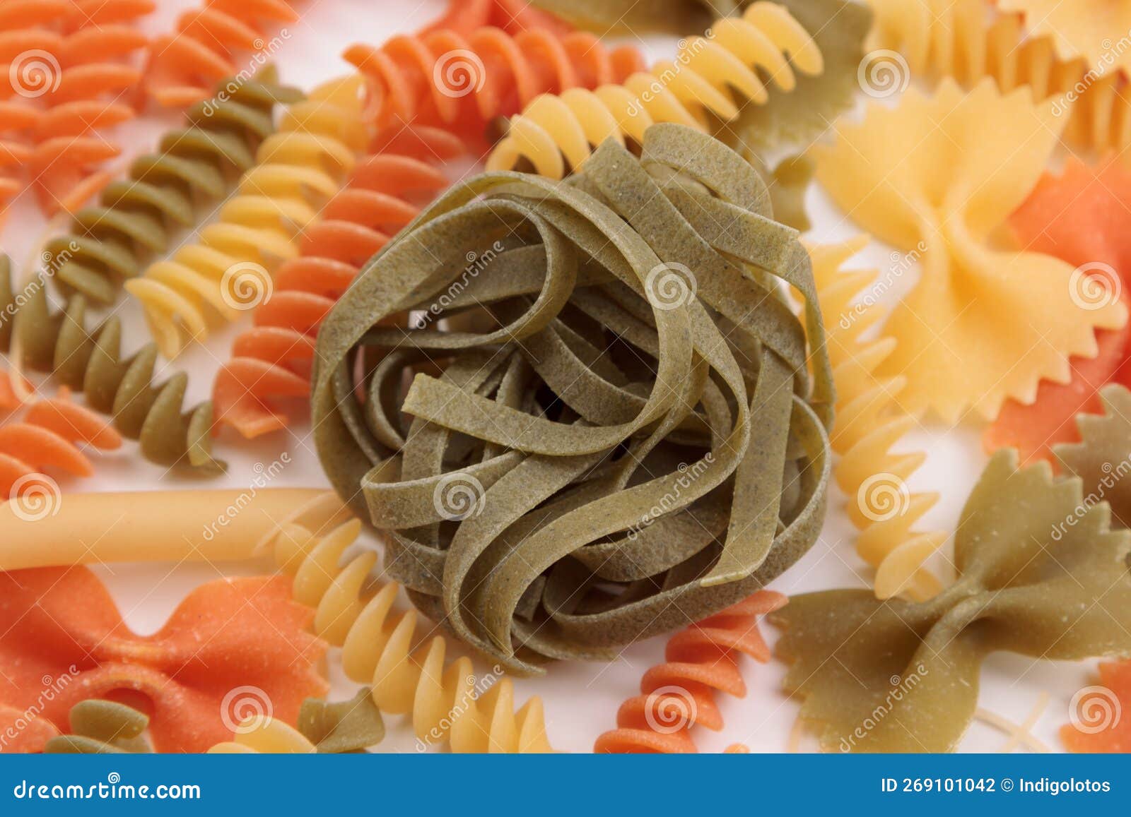 Tricolor Macaroni of Different Types Stock Photo - Image of colored ...