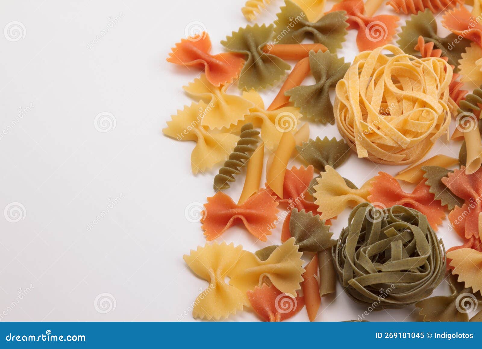 Tricolor Macaroni of Different Types Stock Image - Image of colorful ...