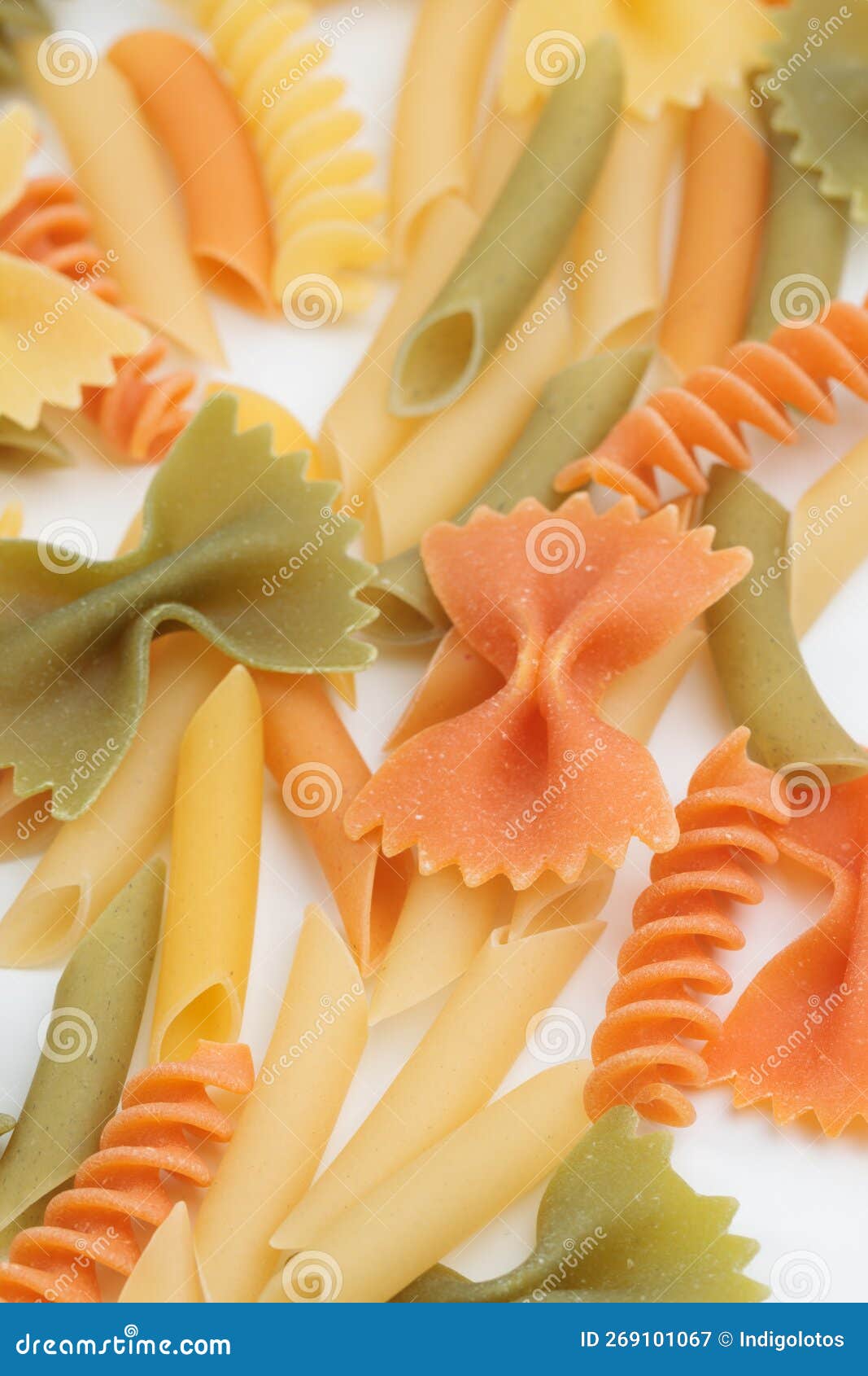 Tricolor Macaroni of Different Types Stock Image - Image of shape ...