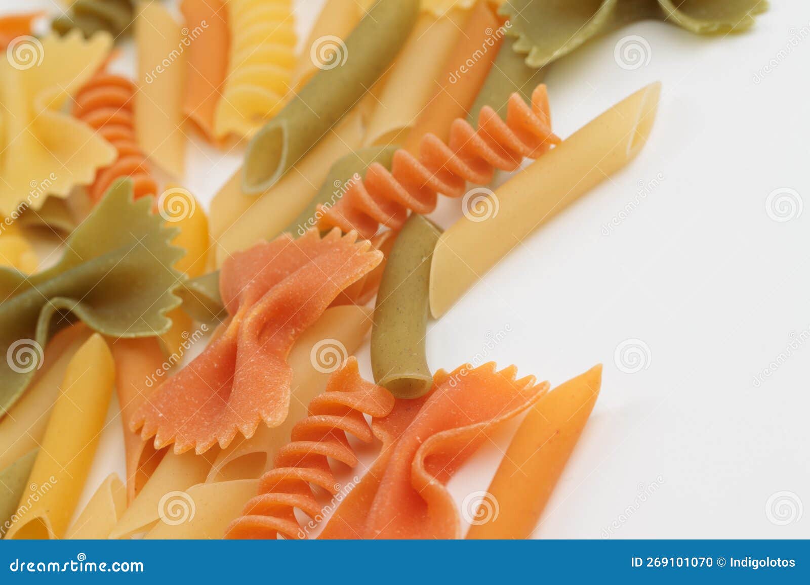 Tricolor Macaroni of Different Types Stock Photo - Image of macro ...
