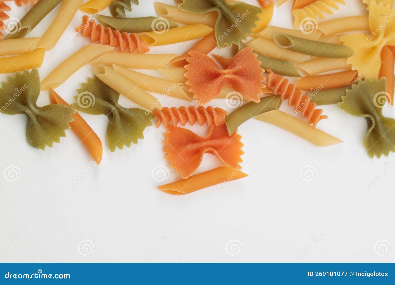 Tricolor Macaroni of Different Types Stock Image - Image of meal ...