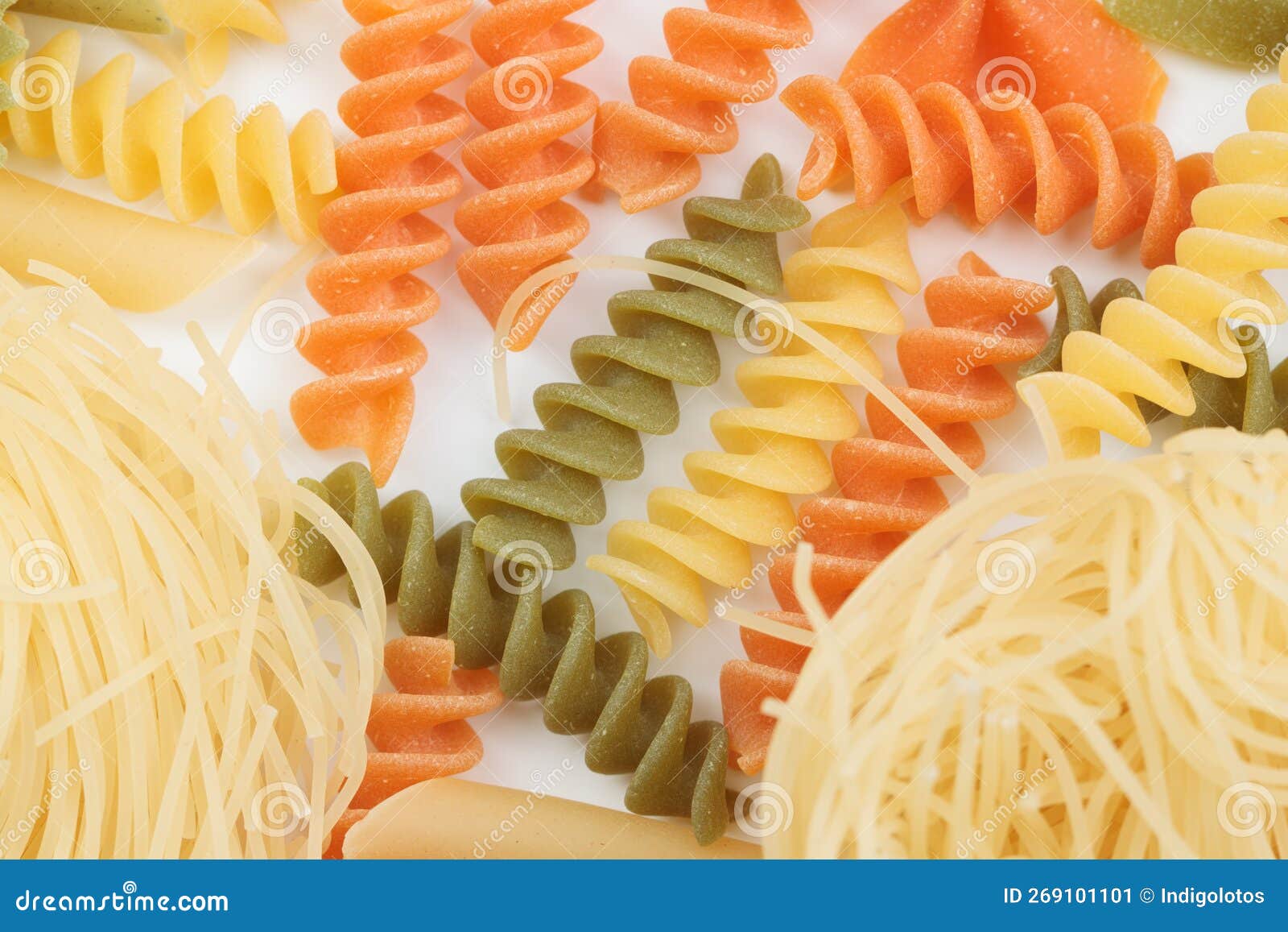 Tricolor Macaroni of Different Types Stock Image - Image of shape ...