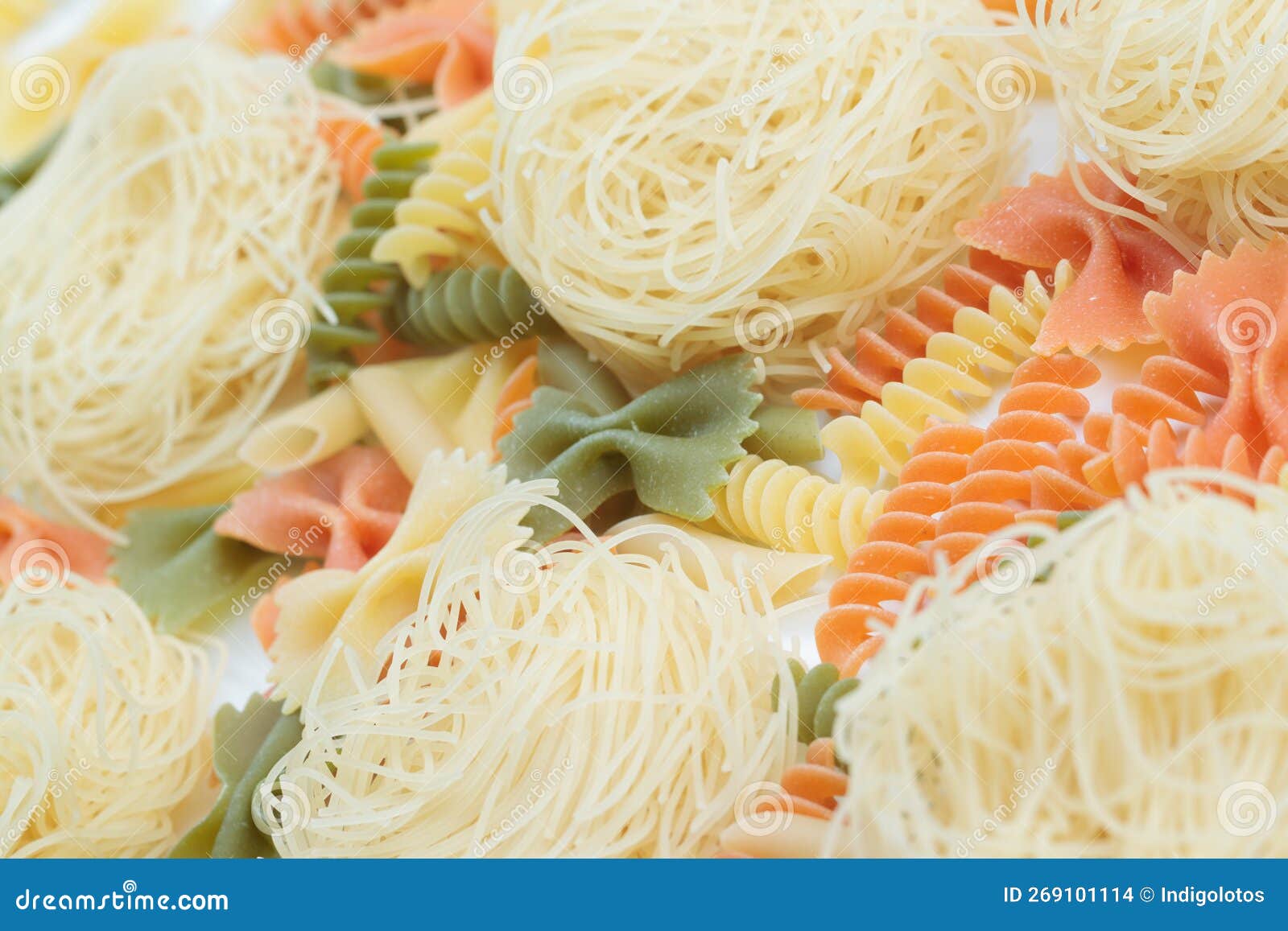 Tricolor Macaroni of Different Types Stock Photo - Image of italian ...