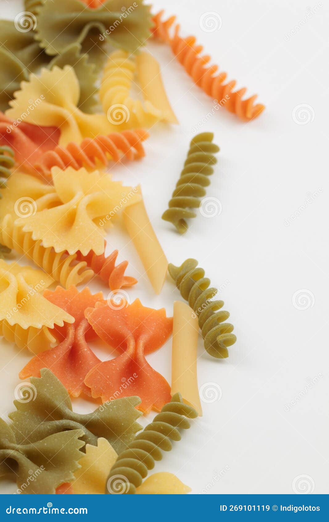 Tricolor Macaroni of Different Types Stock Image - Image of cook ...
