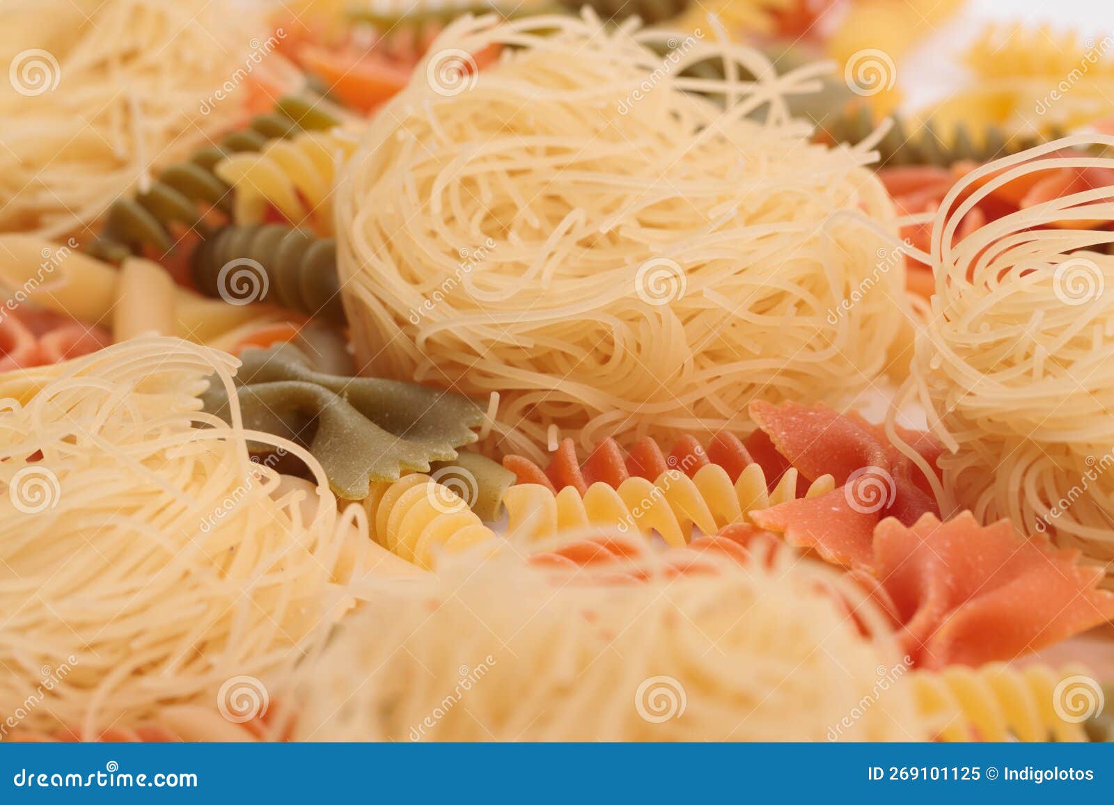 Tricolor Macaroni of Different Types Stock Image - Image of cook ...