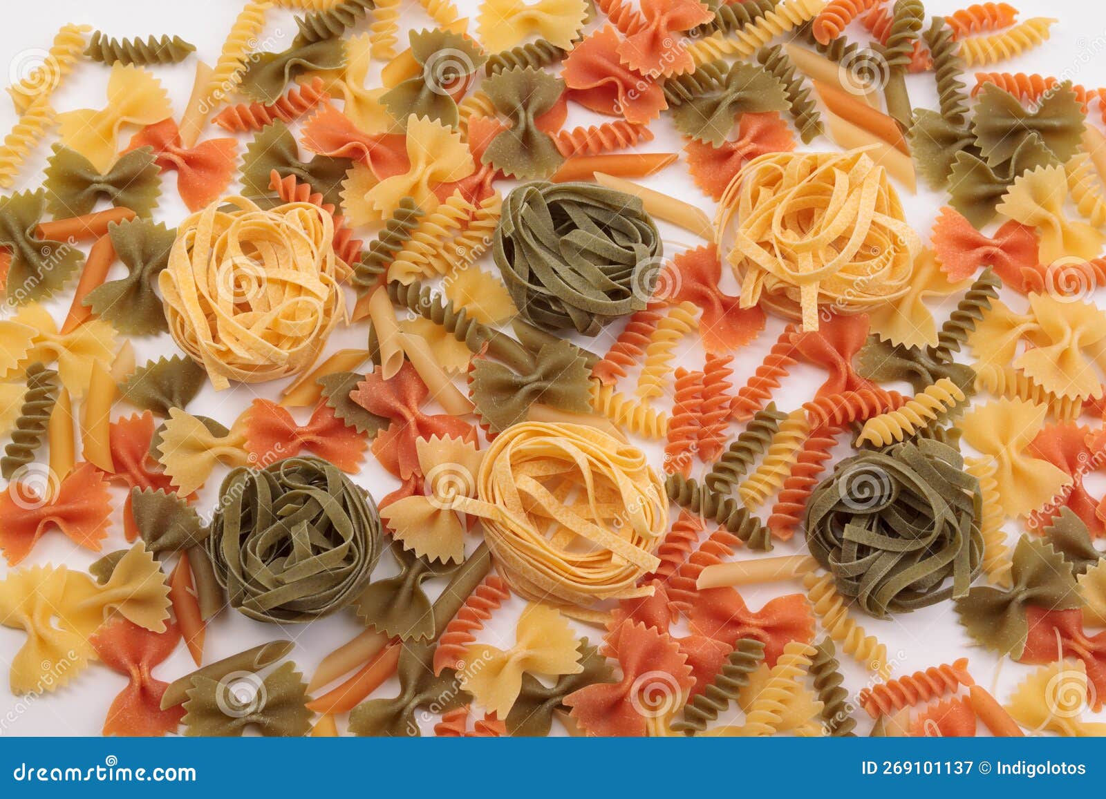 Tricolor Macaroni of Different Types Stock Image - Image of twist ...