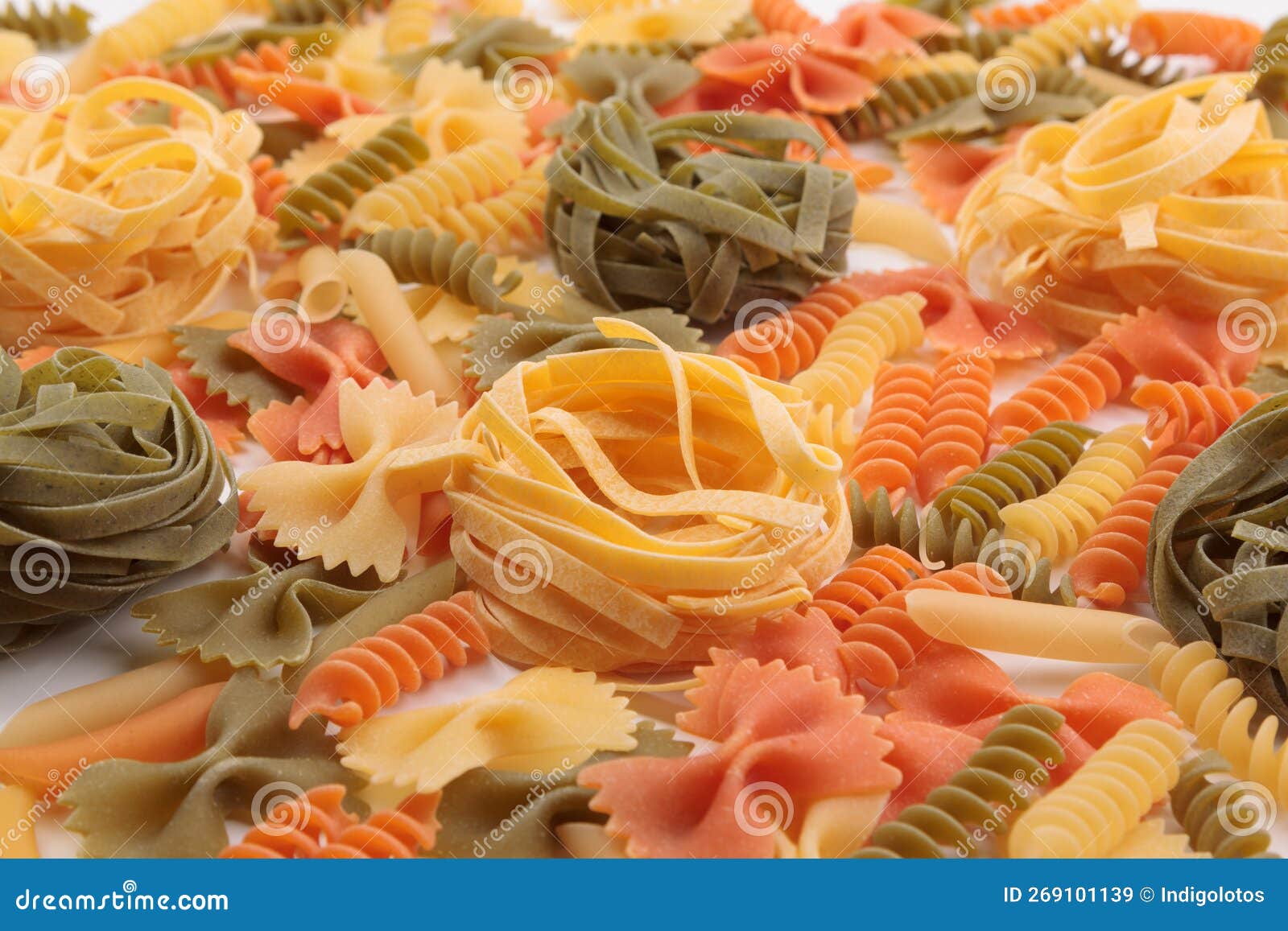 Tricolor Macaroni of Different Types Stock Image - Image of kitchen ...