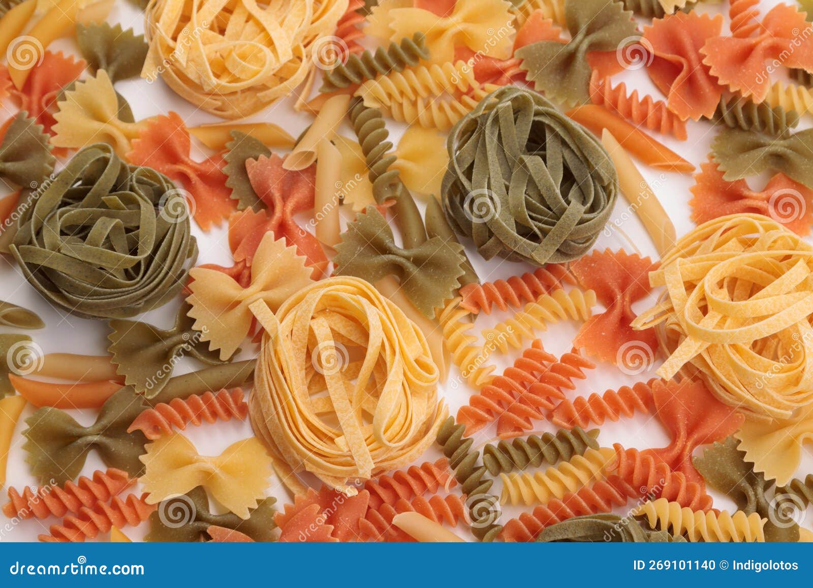 Tricolor Macaroni of Different Types Stock Photo - Image of macro ...